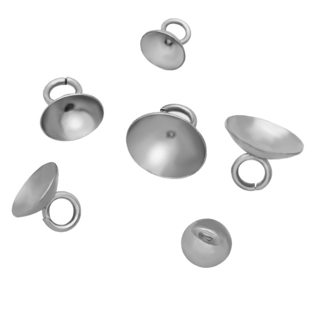 50pcs Stainless Steel 6/8/10MM Glass Ball Cover, Diy Glass Blobe VIALS ...