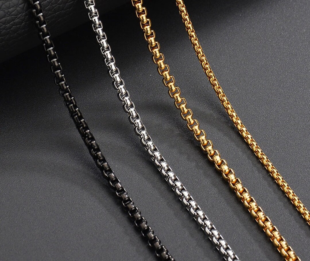 5pcs Stainless Steel 2MM 2.5MM 3MM Pearl Chains, Bulk Chain ,gold,black ...