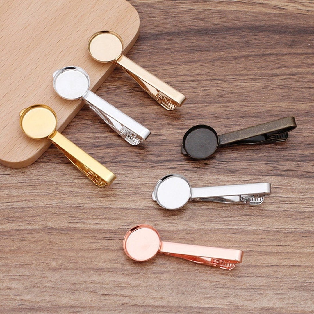 10pcs Brass Tie Tack Blanks, Bezel Tie Tack Findings 16mm Tie Tack Base ...