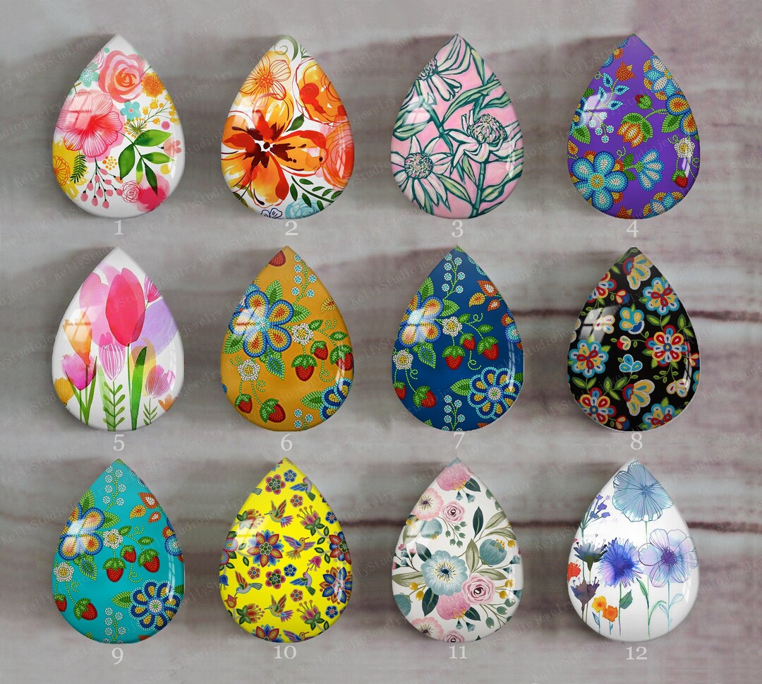Handmade Photo Teardrop Glass Cabs Cabochons 10x14mm 13x18mm 18x25mm ...