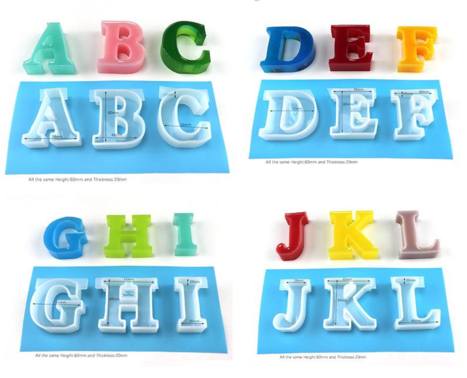 Letter Keyboard Silicone Resin Molds A-Z Alphabet Silicone - Etsy
