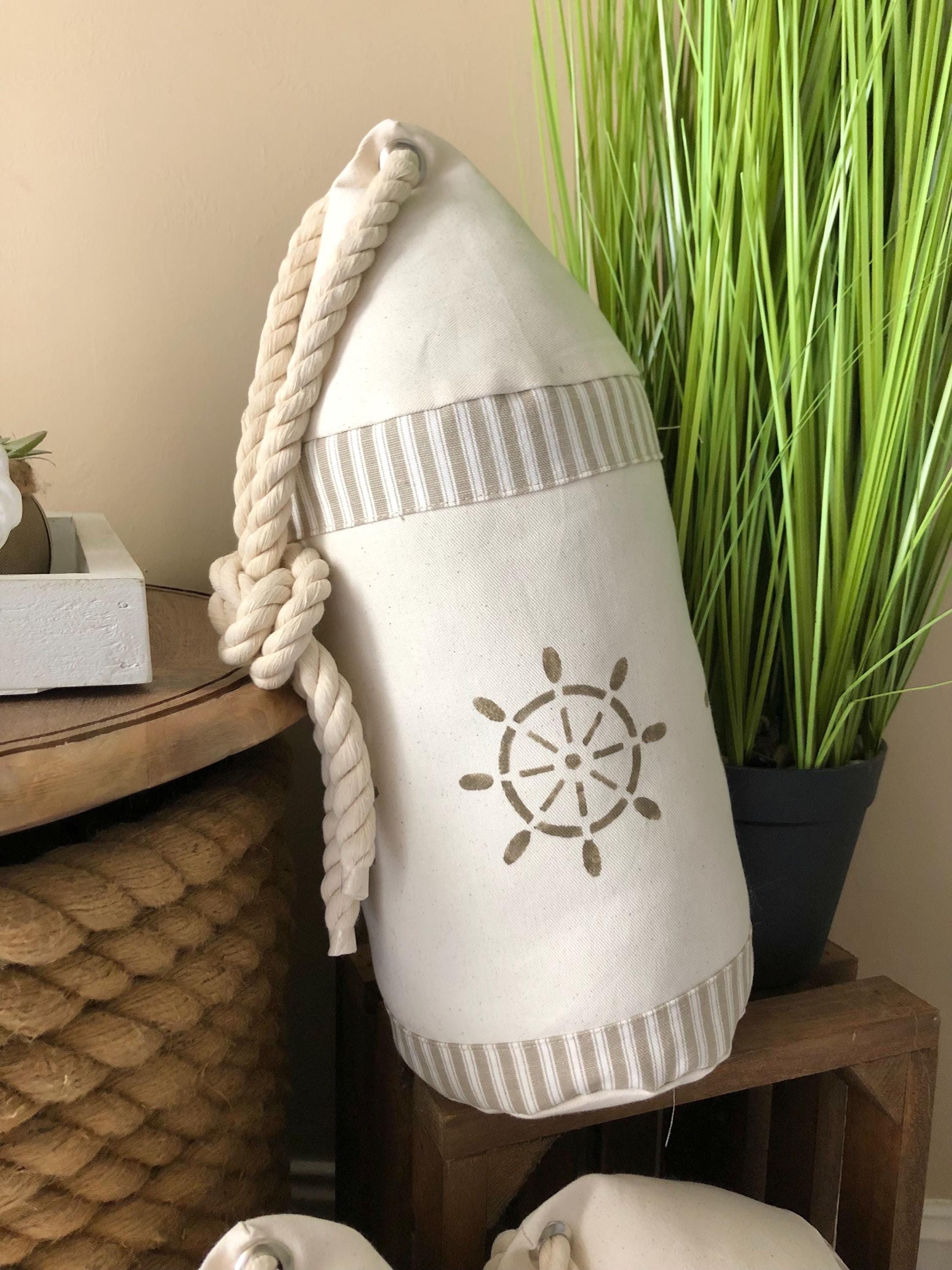 Nautical Buoy Pillow: Coastal Beach House Decor, 17" Cotton - Etsy