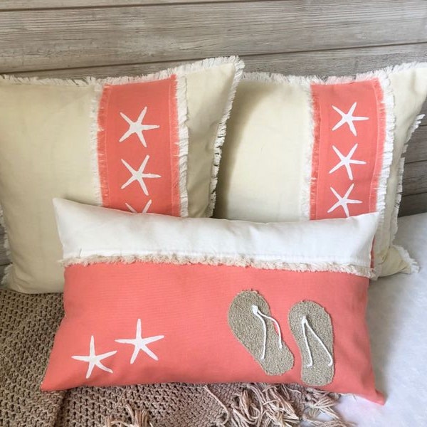 Coral Decorative Throw Pillows - Etsy