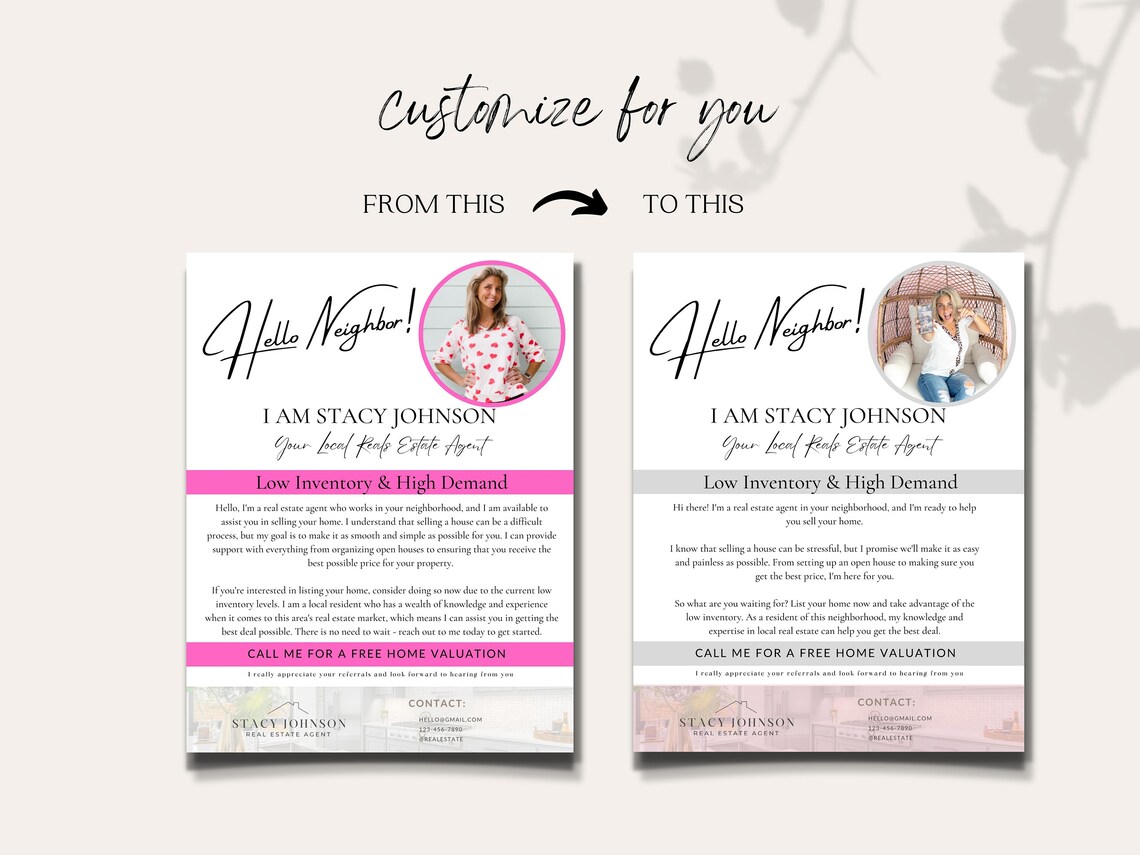 Realtor Prospecting Flyer Real Estate Marketing Letter Realtor ...