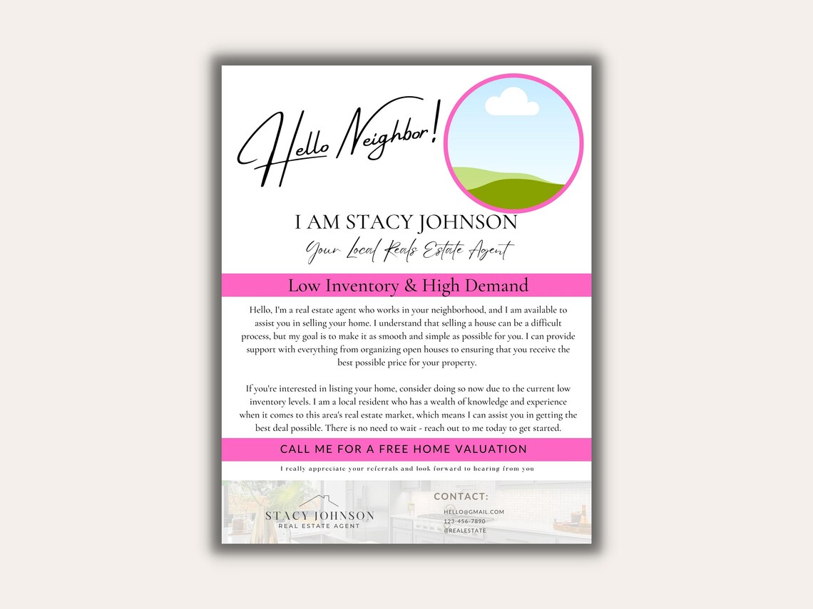 Realtor Prospecting Flyer Real Estate Marketing Letter Realtor ...