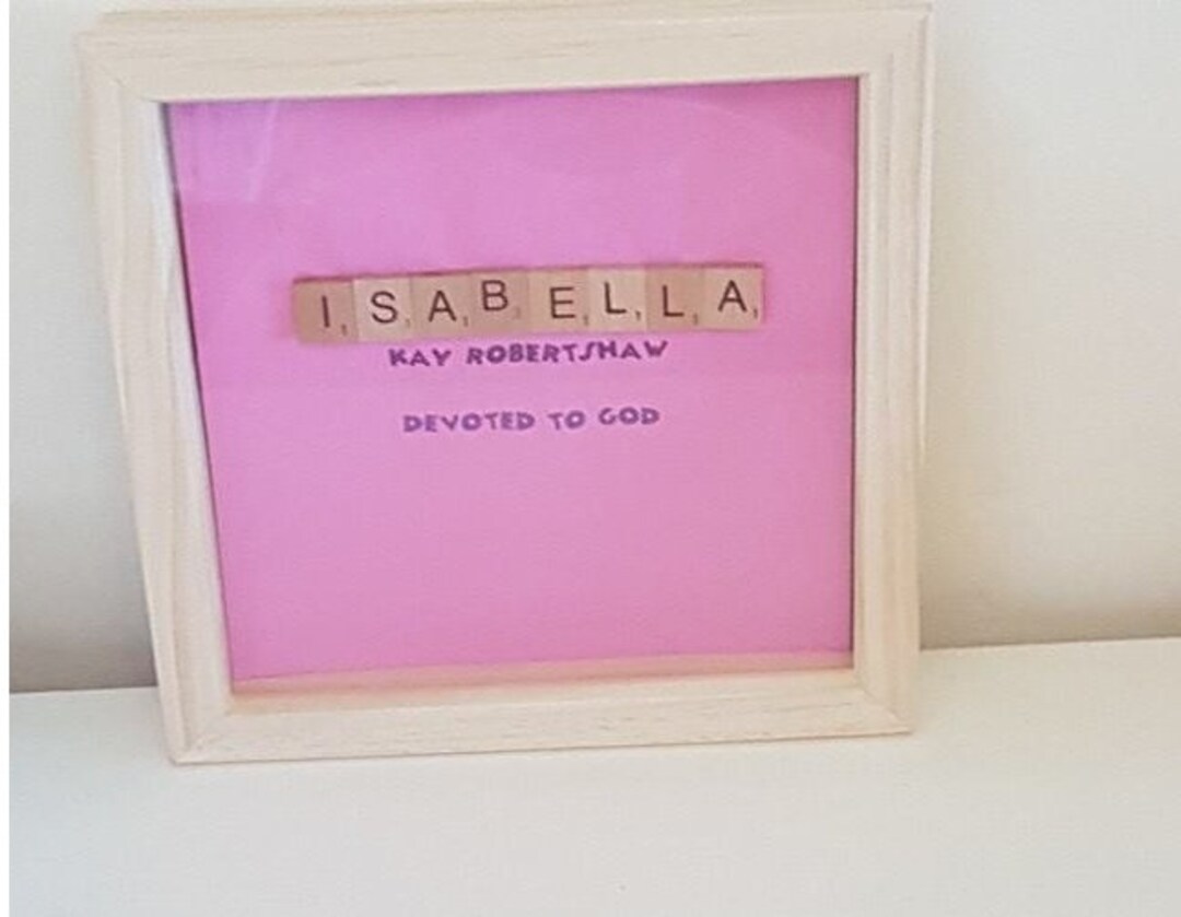 Scrabble Art Name Meaning Frame, Letter Tile Wall Decor, Personalized ...