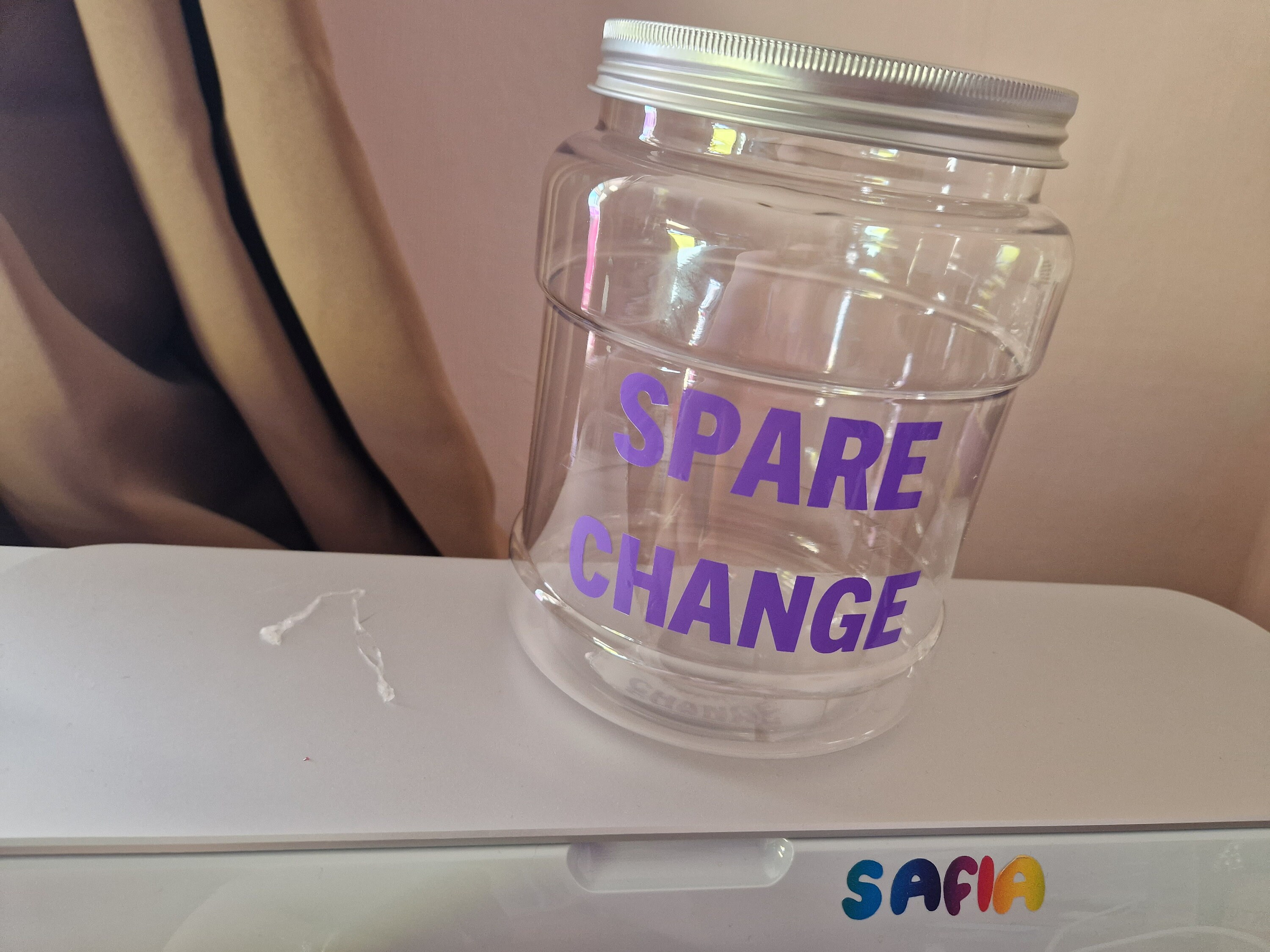 Personalised Money Box Jar, Spare Change Money Box Jar, Kids Money Box ...