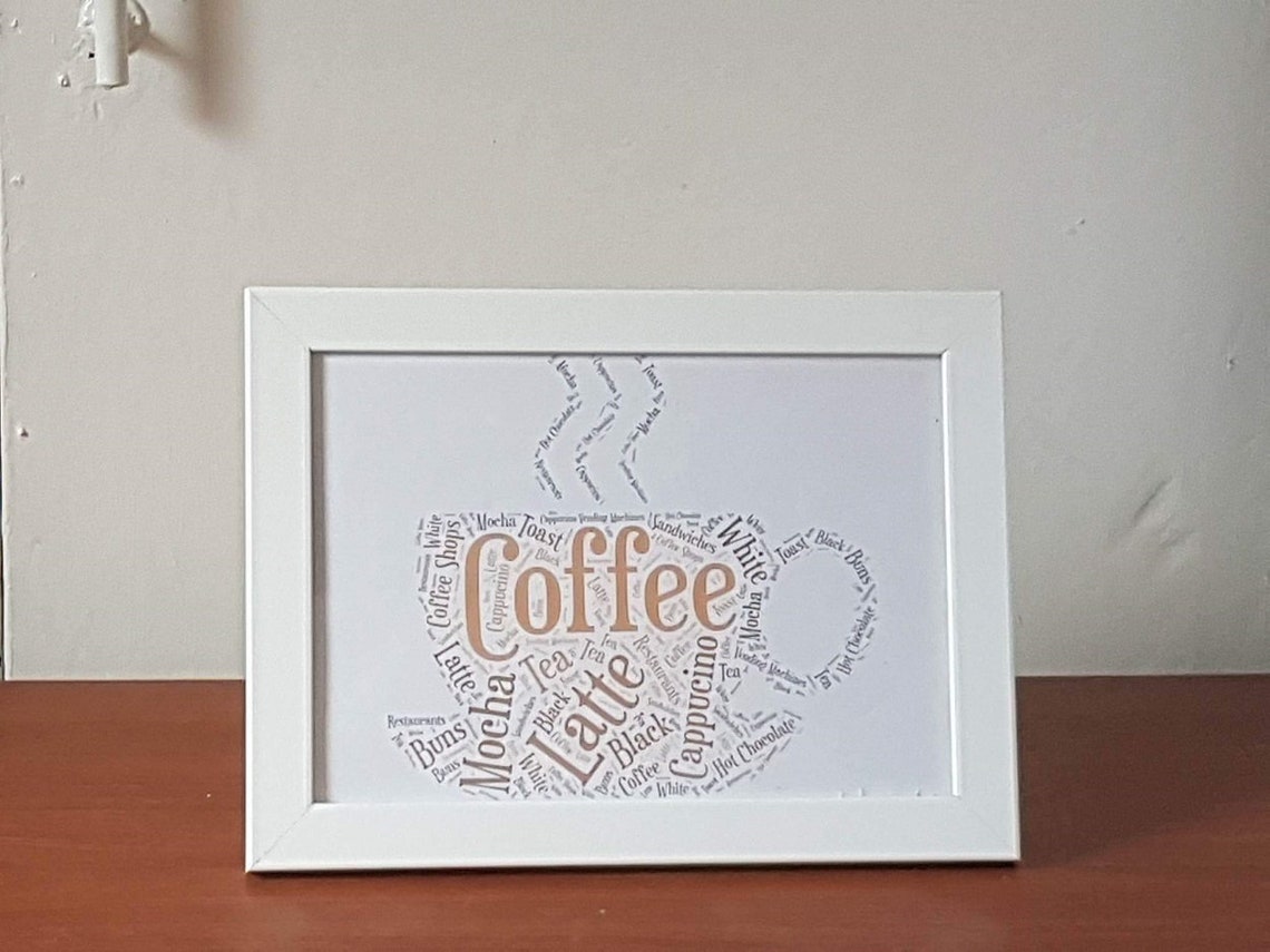 Coffee Cup Word Collage, Coffee Cup Typography, Coffee Cup Word Art ...