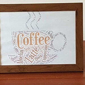 Coffee Cup Word Collage, Coffee Cup Typography, Coffee Cup Word Art ...