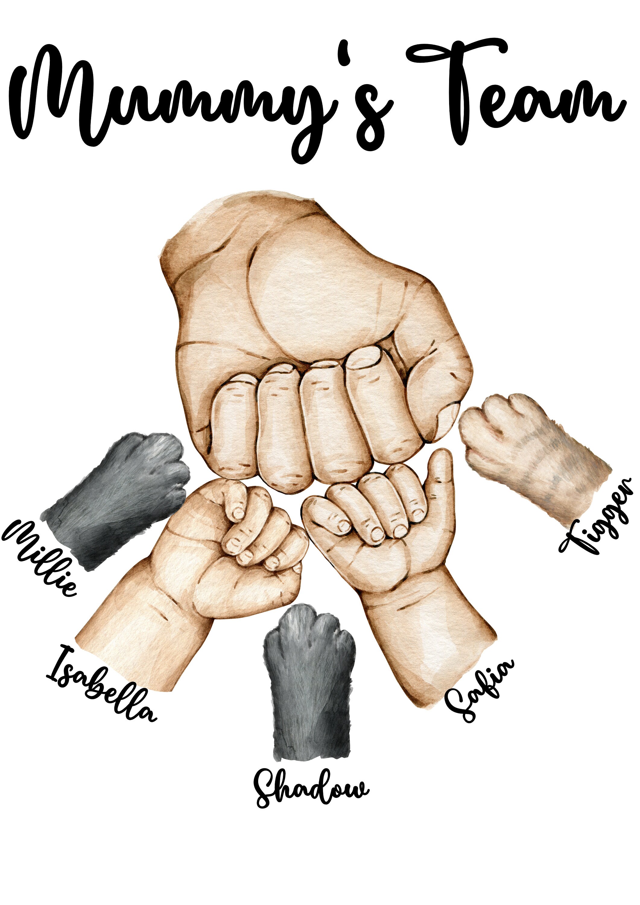 Fist Bump Family Print, Fist Bump Print, Family Print, Birthday Gift ...