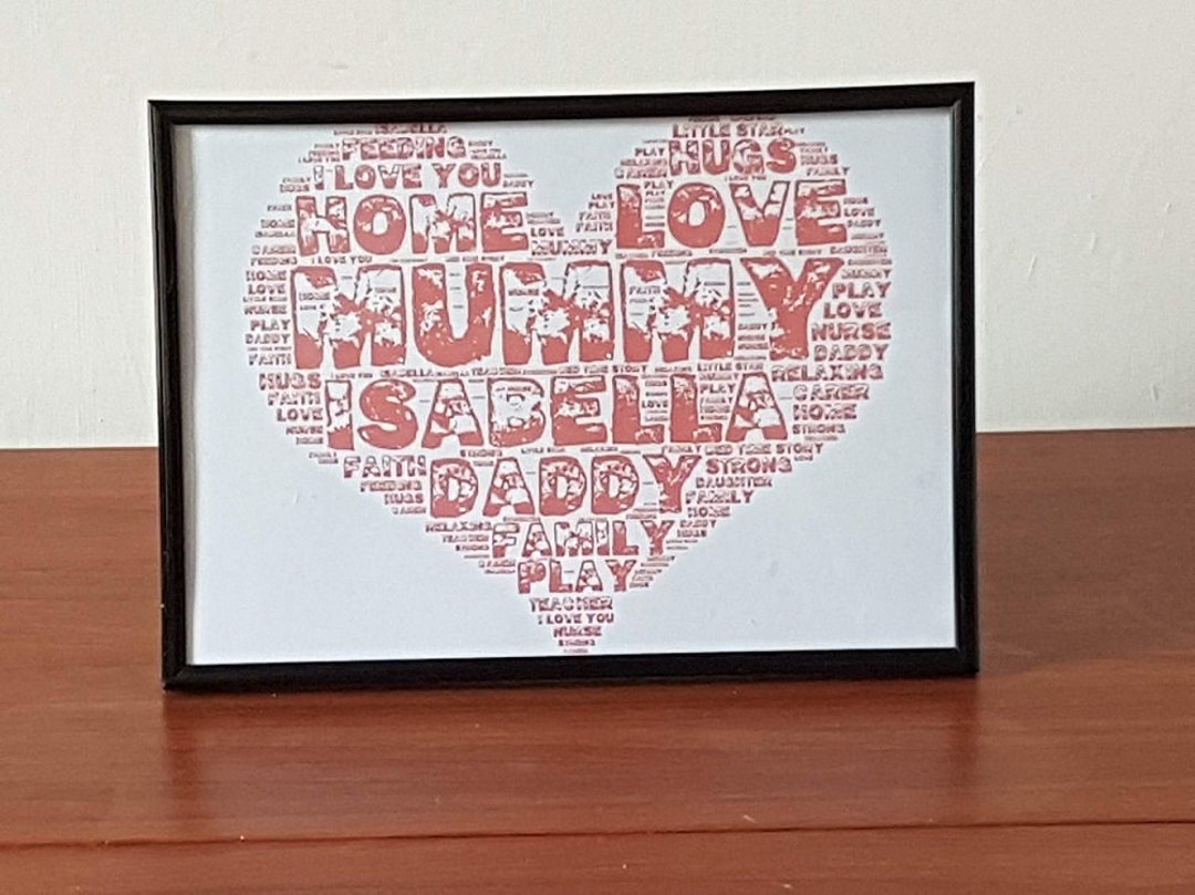 Heart Word Art, Heart Word Collage, Family Word Art, Family Word ...