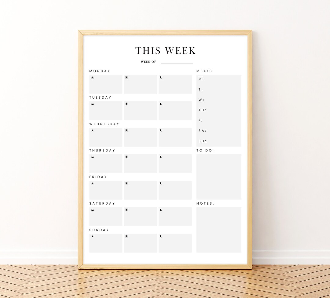 Weekly Planner | Printable 18x24 Wall Planner for Organized Home | to ...