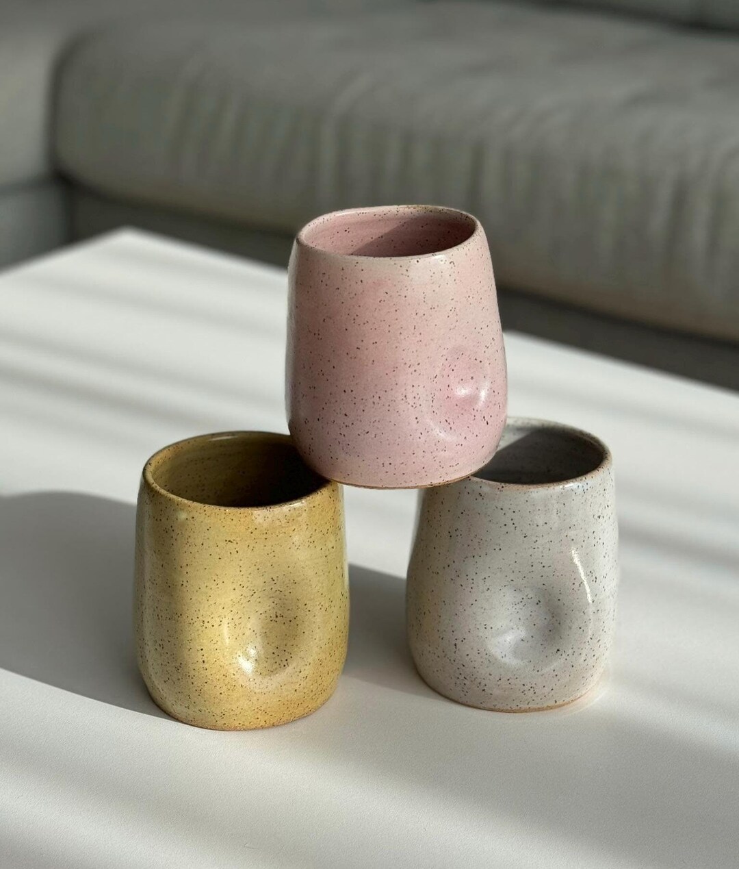 Handmade Ceramic Thumb Cup Indent Mug Pinch Tumbler 12 Oz Ounce - Etsy