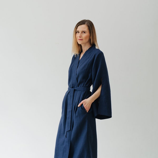 Linen Night Robe - Etsy