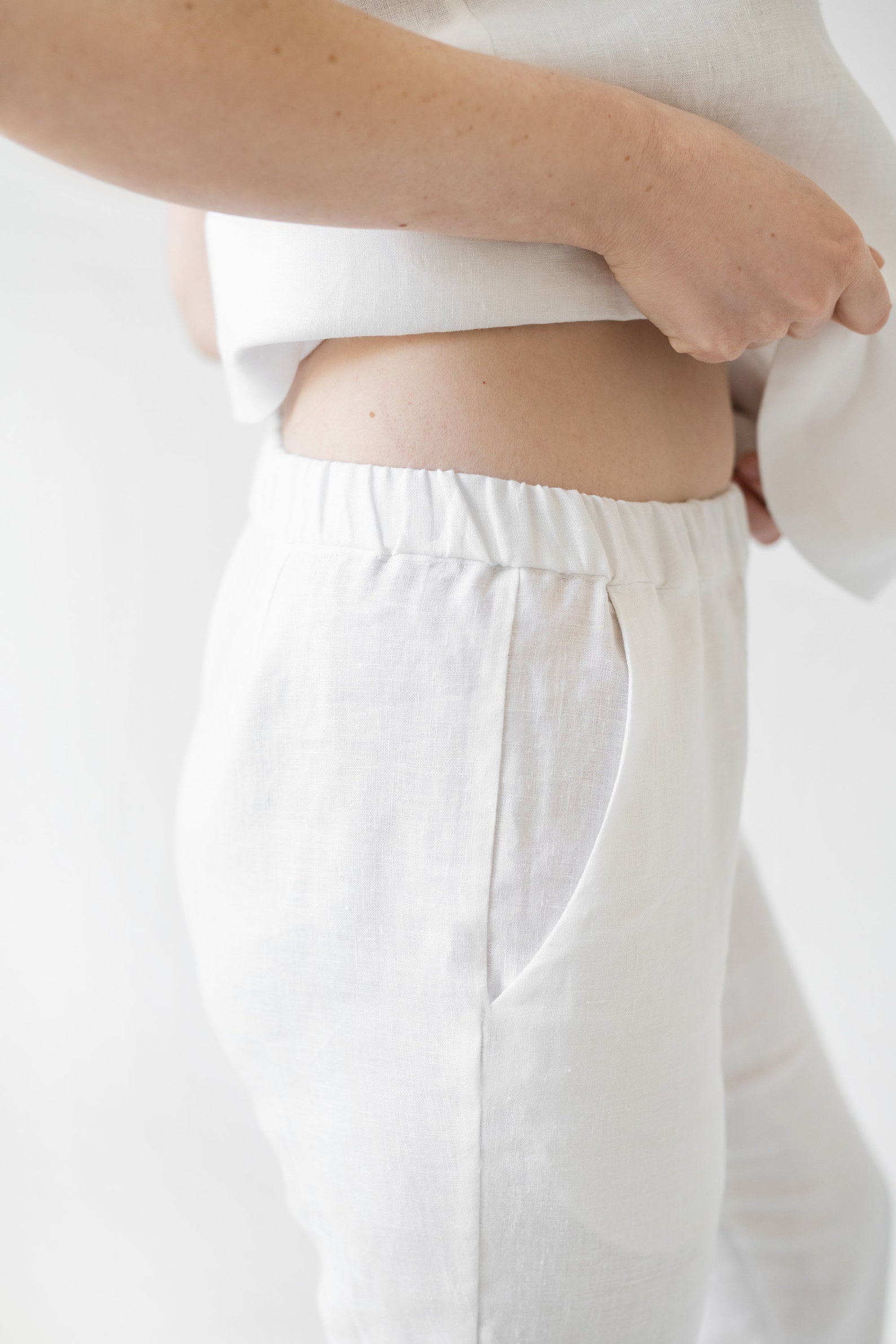 White Linen Pants Women / Tapered Linen Pants / Organic Linen Pants ...