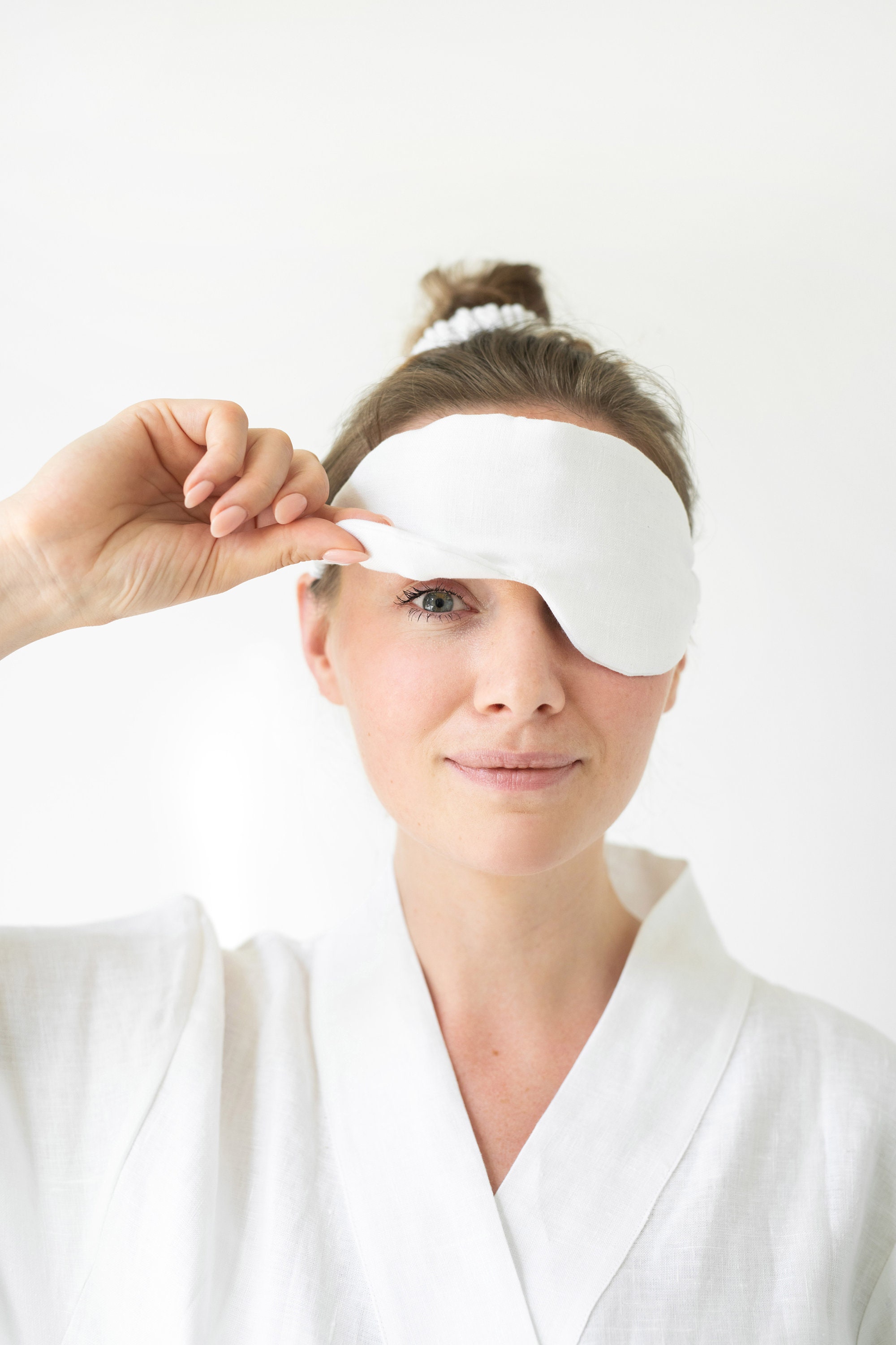 Sleep Mask / White Linen Sleeping Mask / Travel Eye Mask / Organic ...