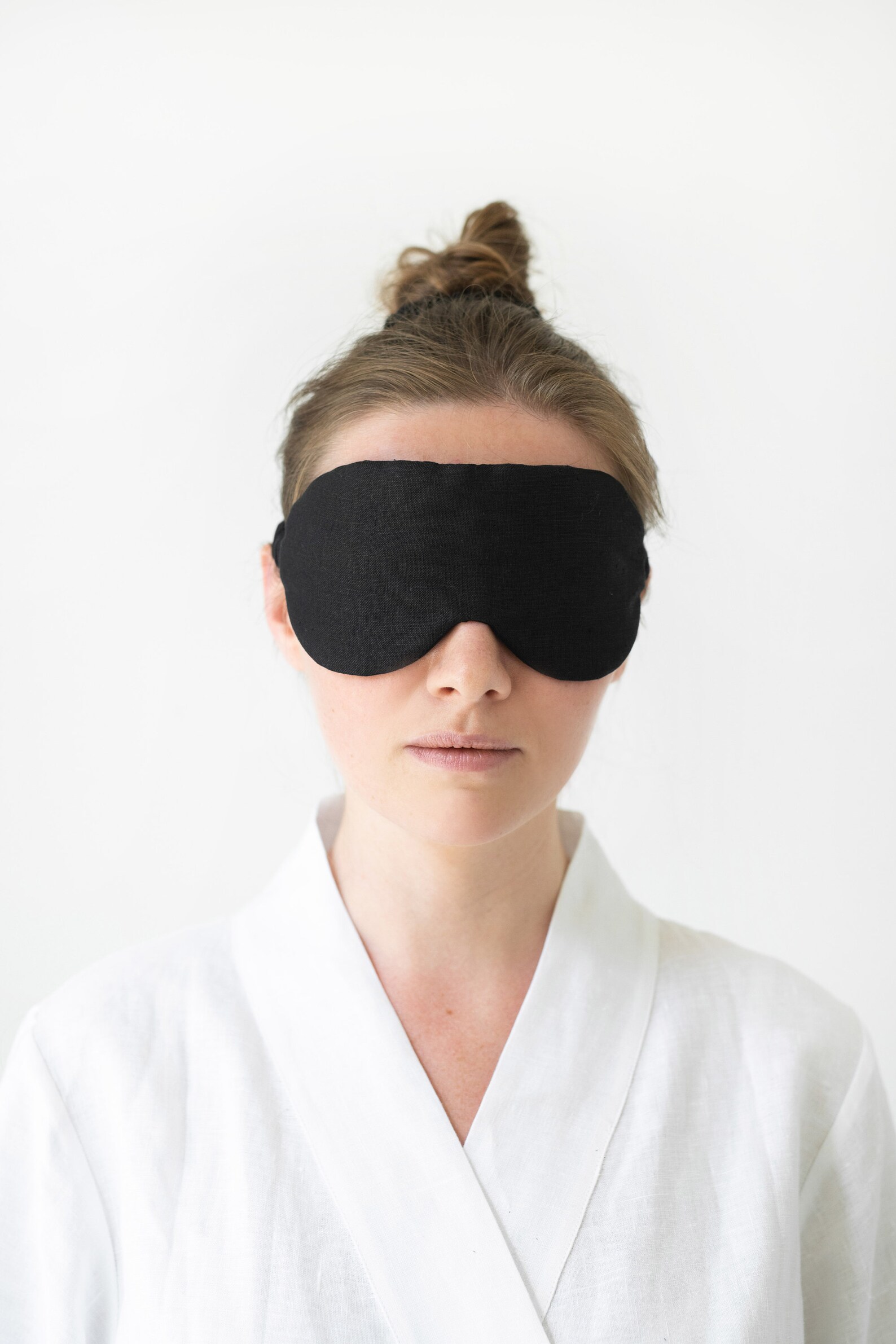 Black Sleep Mask Set / Sleeping Mask With Scrunchie / Black Blindfold ...