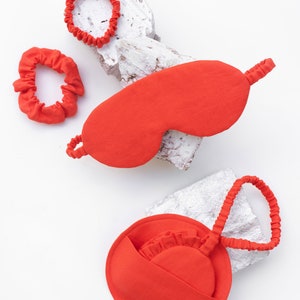 Sleeping Mask Set / Organic Linen Sleep Mask for Women / Soft Linen ...