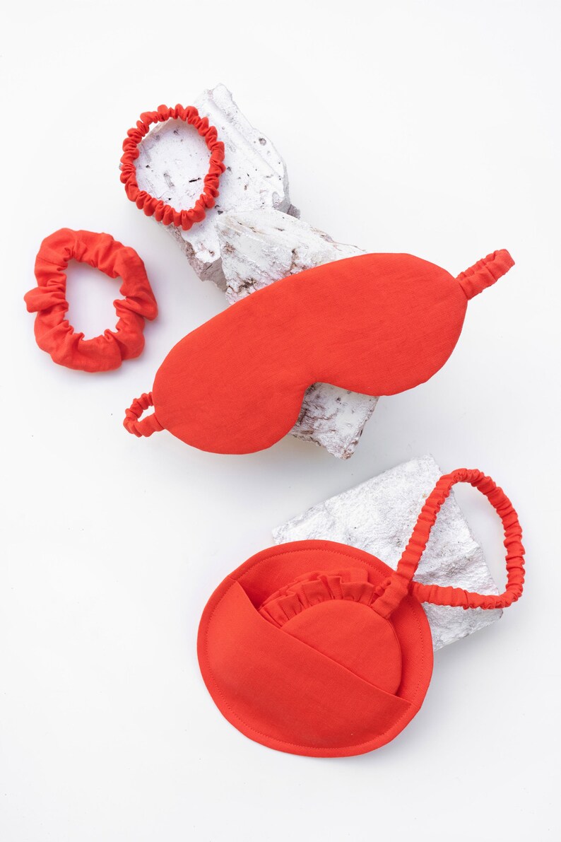 Sleeping Mask Set / Organic Linen Sleep Mask for Women / Soft | Etsy