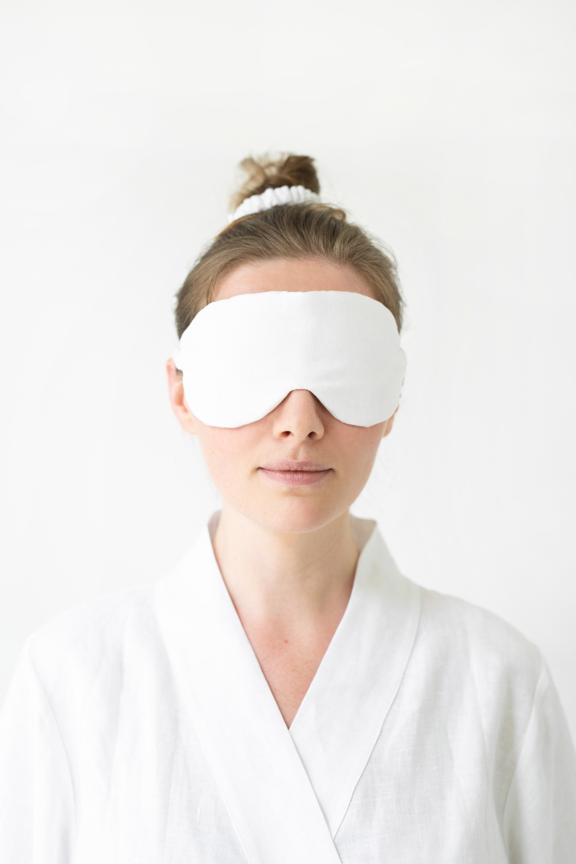 Sleep Mask / White Linen Sleeping Mask / Travel Eye Mask / - Etsy