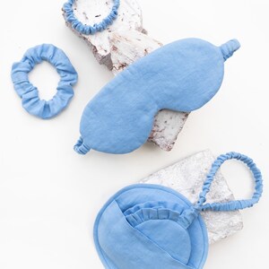 Sleep Mask Set / Blue Linen Sleeping Mask / Organic Sleeping Mask ...