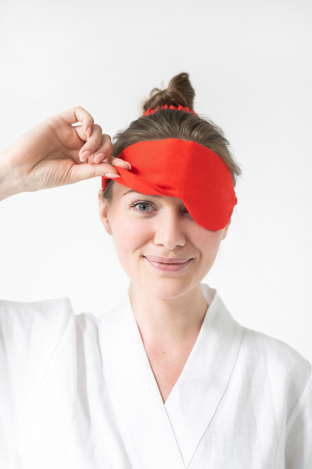 Sleeping Mask Set / Organic Linen Sleep Mask for Women / Soft Linen ...