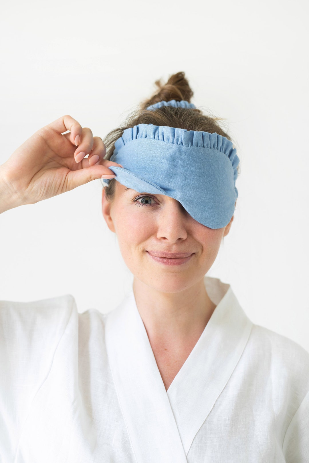 Sleep Mask Set / Blue Linen Sleeping Mask / Organic Sleeping Mask ...