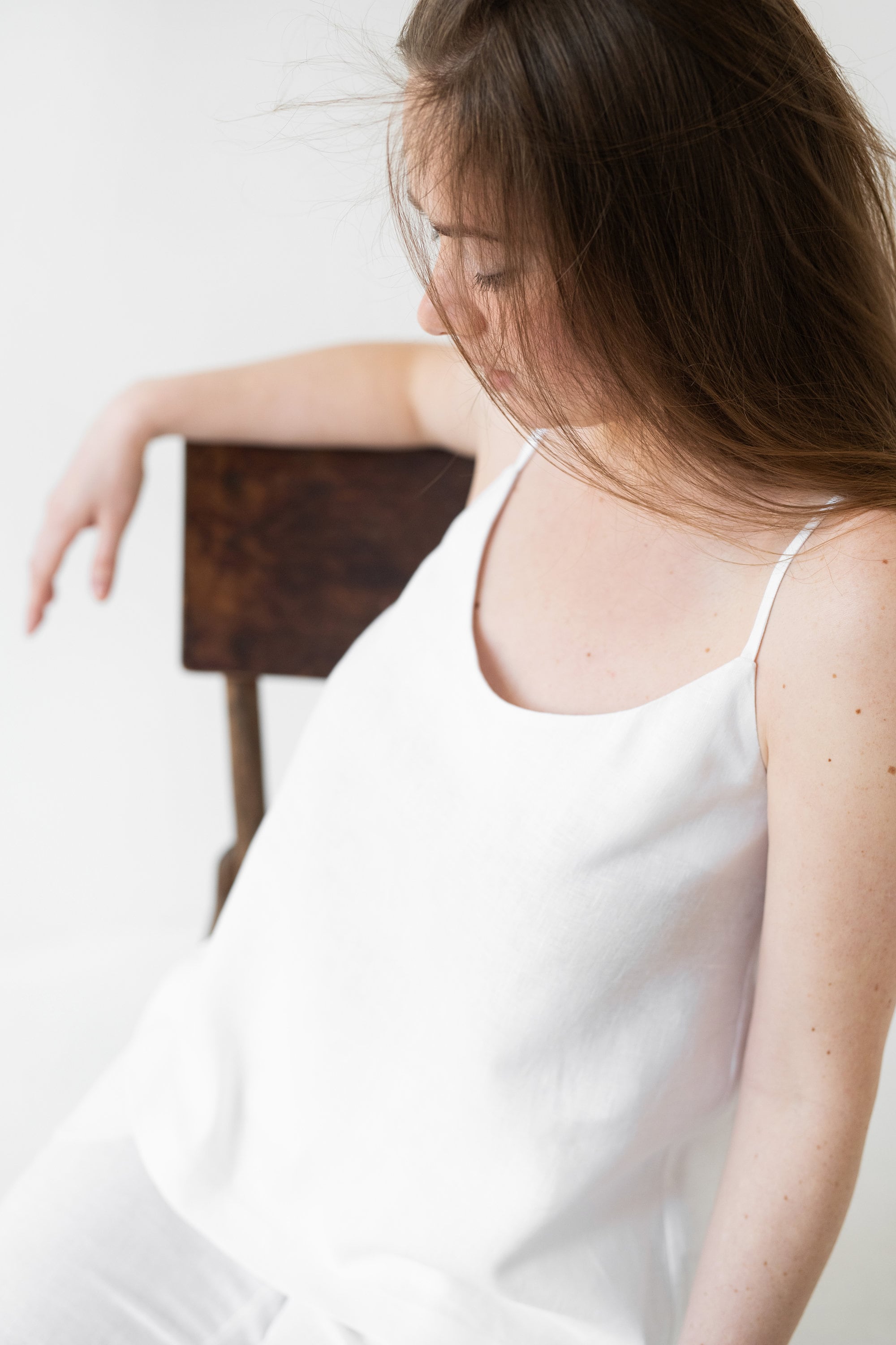Minimal Linen Top / White Linen Cami Top / Basic Linen - Etsy