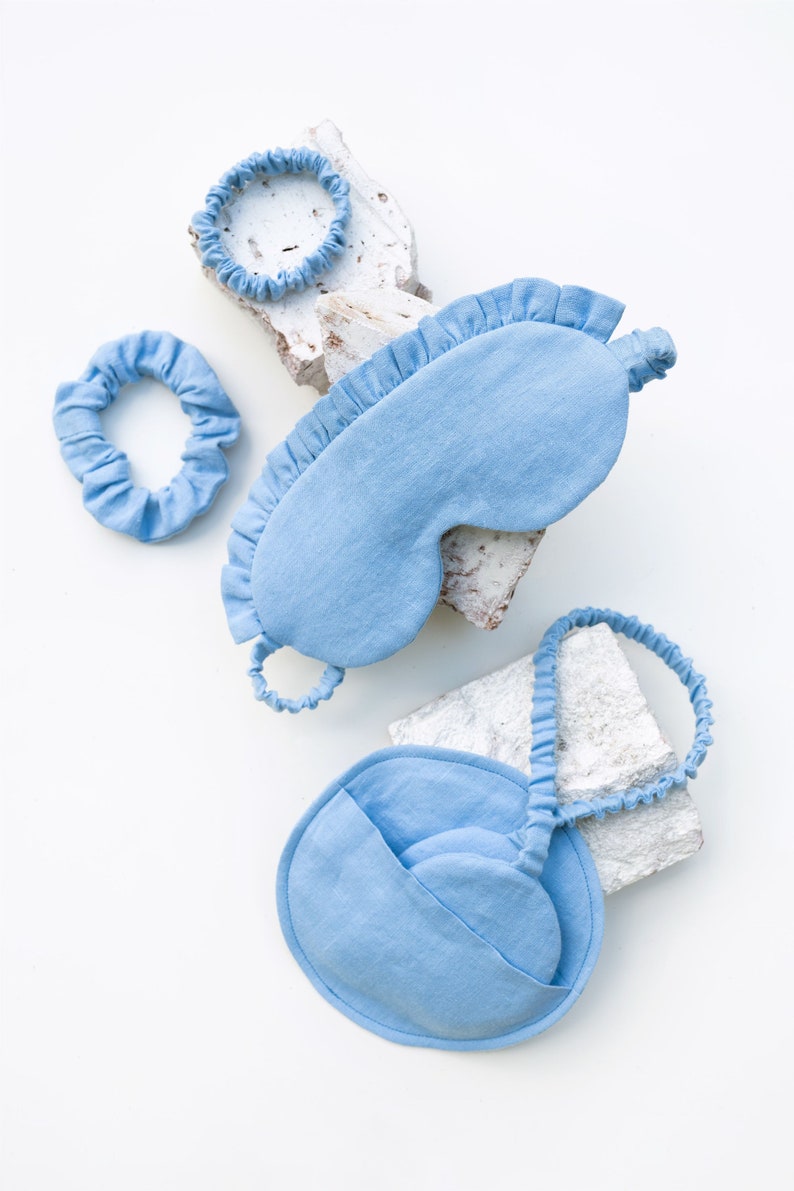 Linen Sleep Mask Set / Sleep Mask and Scrunchie / Sleep Mask for Women ...