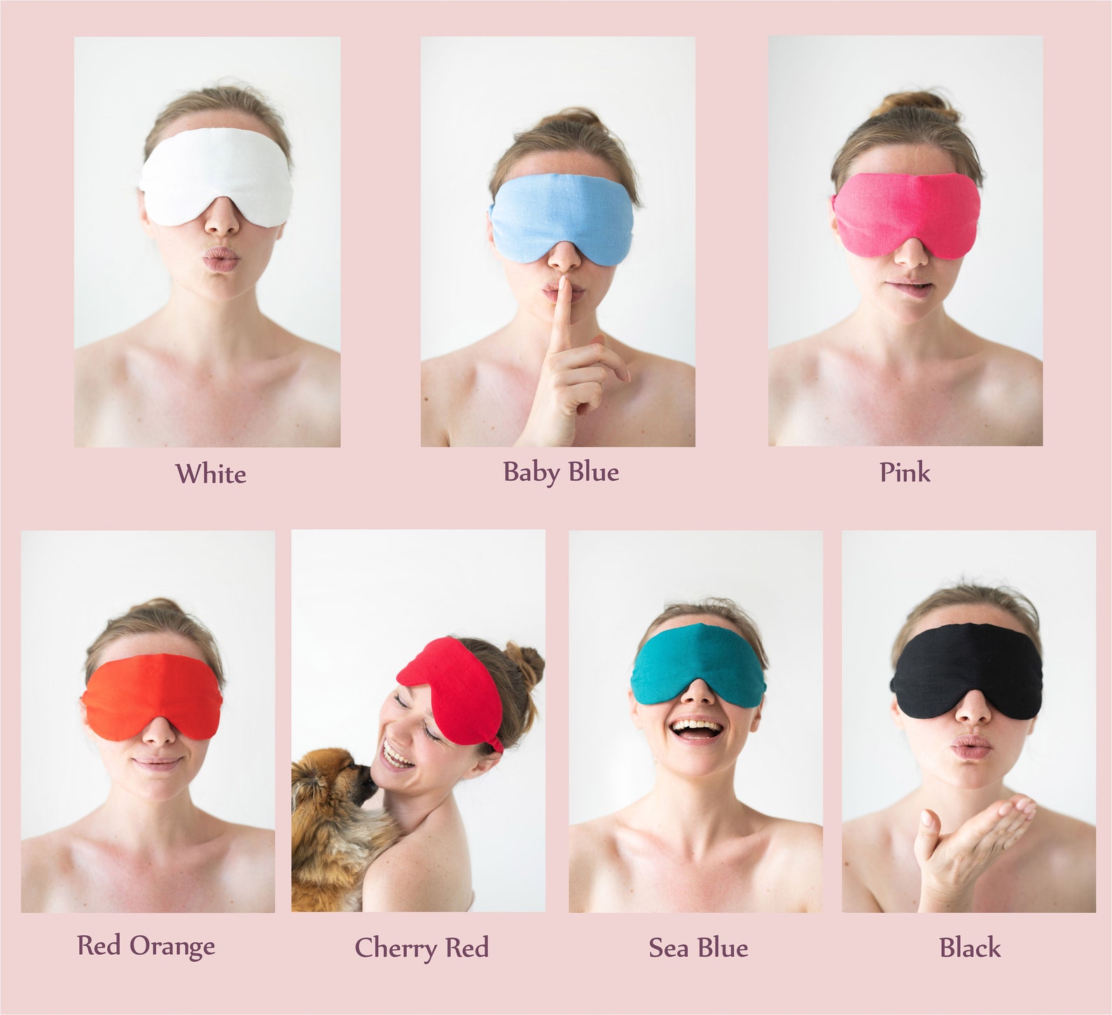 Linen Sleep Mask Set / Sleep Mask and Scrunchie / Sleep Mask for Women ...