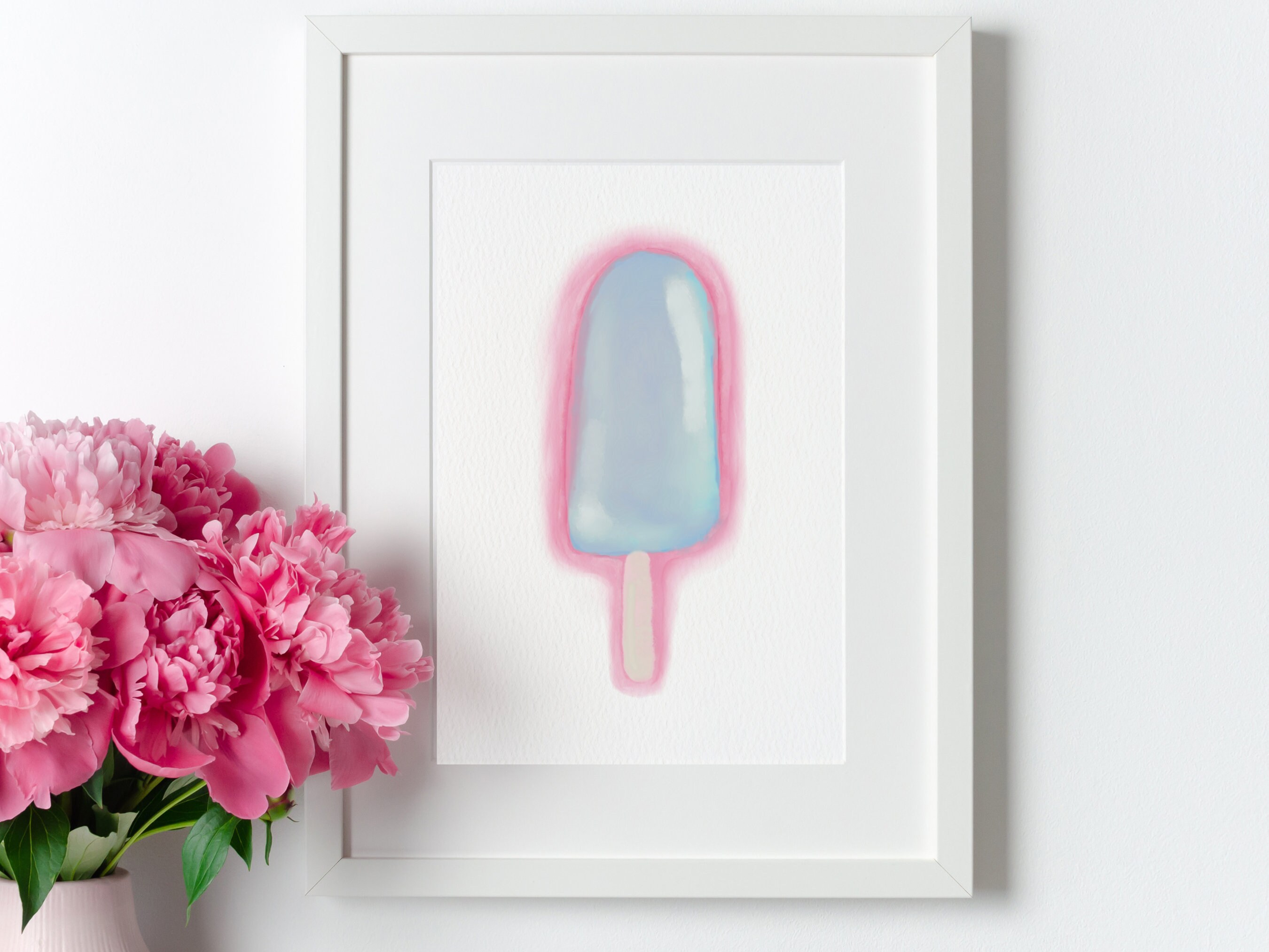 Blue Ice Pop Watercolor Printable Art ~ Home Wall Art ~ Watercolor Ice ...
