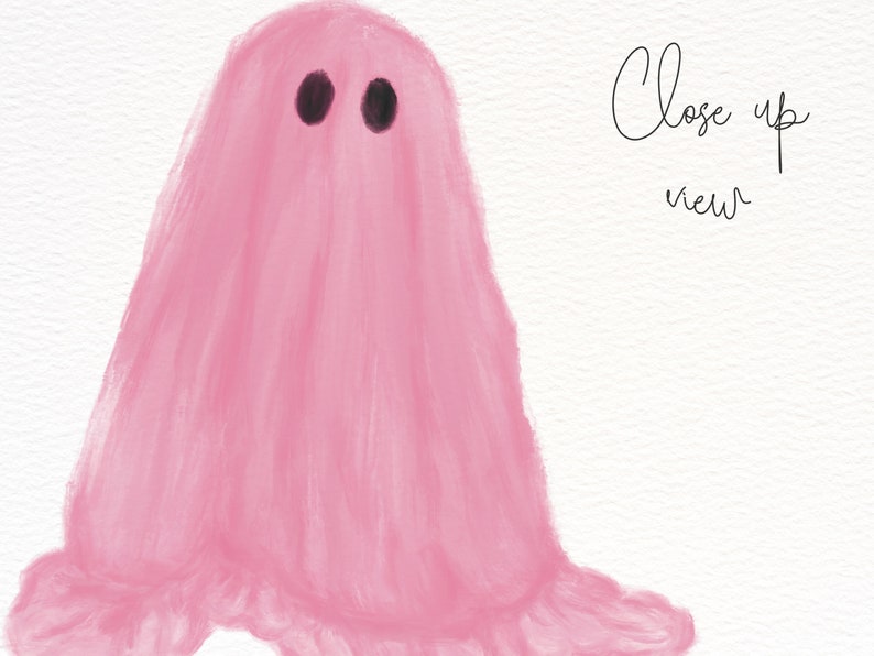 Halloween Pink Ghost Printable Art ~ Wall Art ~ Light Pink Light Ghost ...