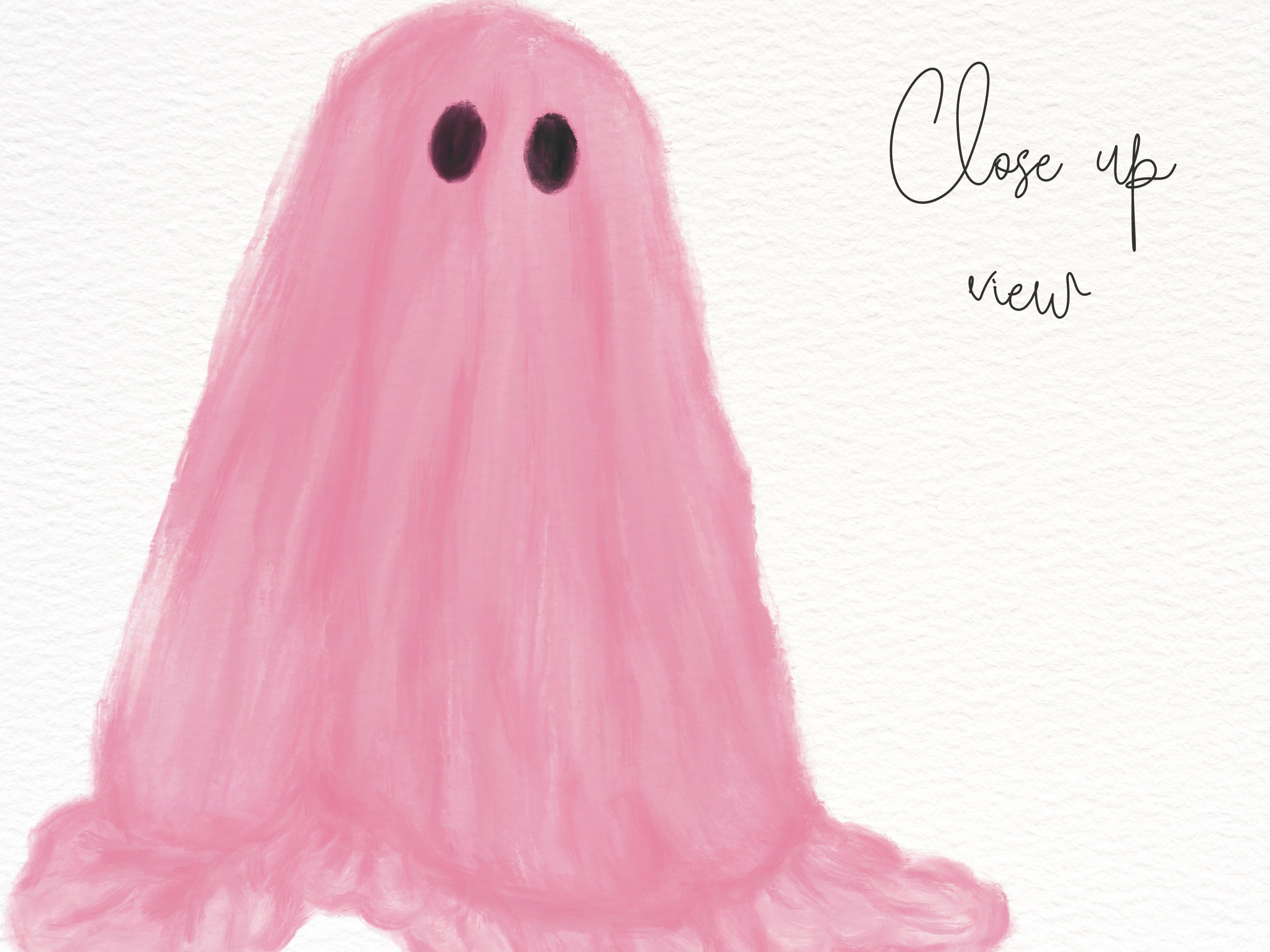 Halloween Pink Ghost Printable Art Wall Art Light Pink Light Ghost ...