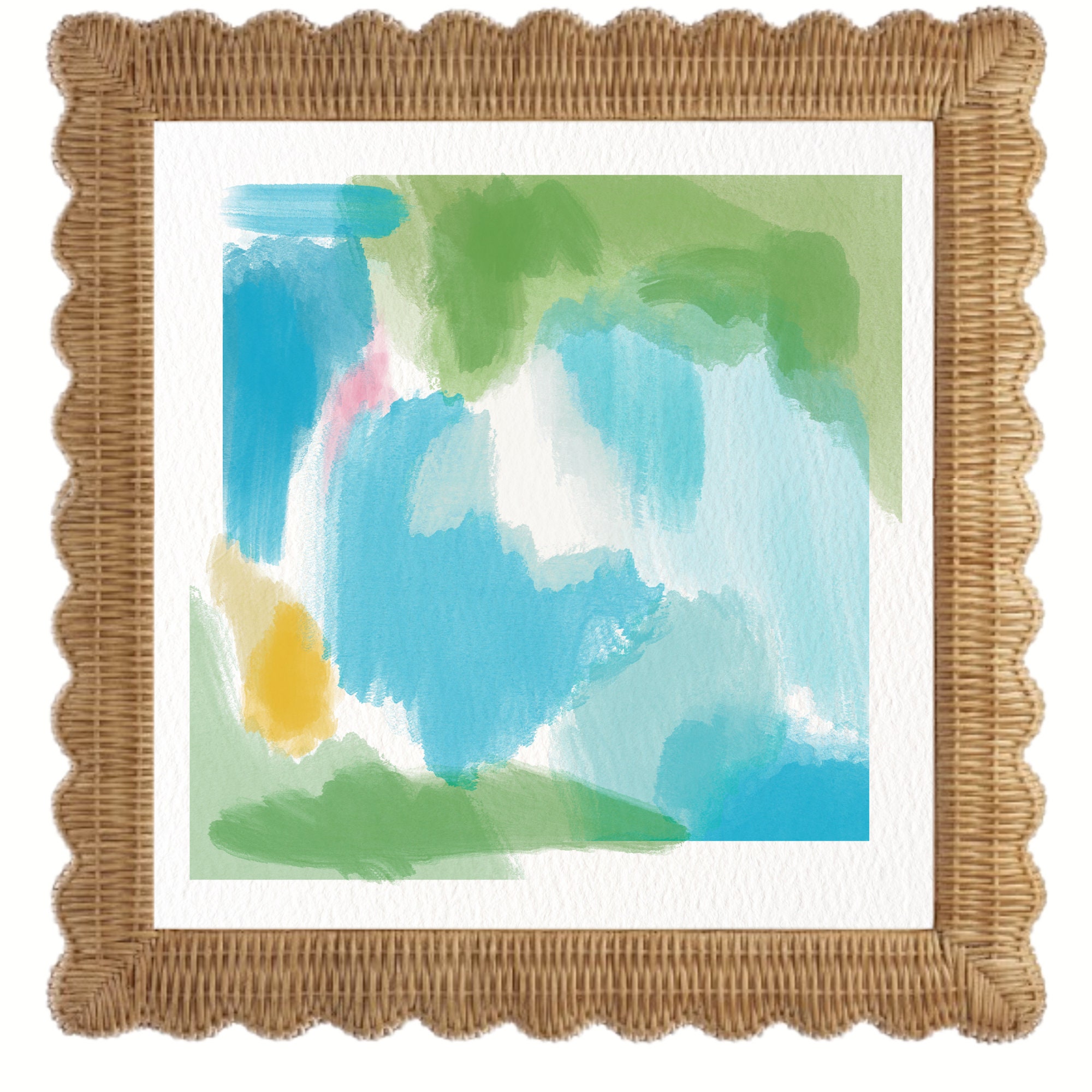 Grandmillenial Abstract Blue Green and Pink Printable Art Wall Art ...