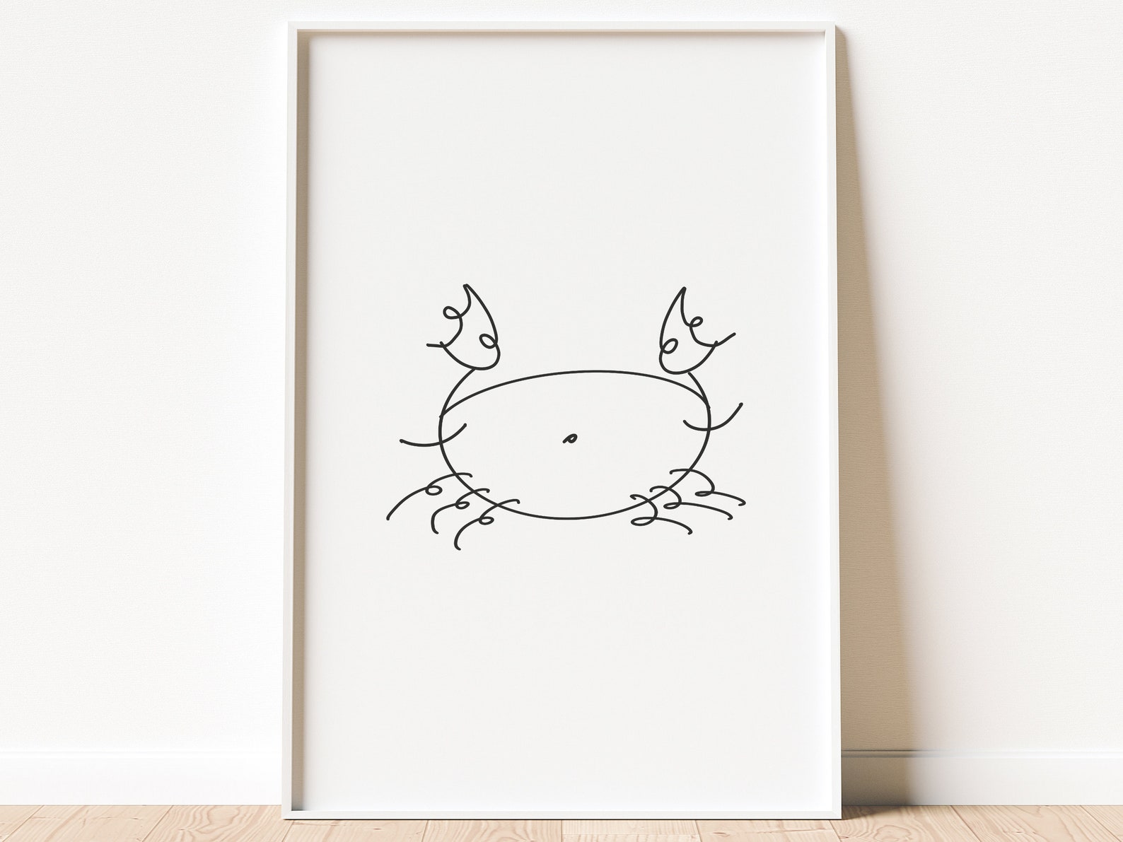Line Drawn Crab Printable Art Nursery Wall Art Crab Sea - Etsy