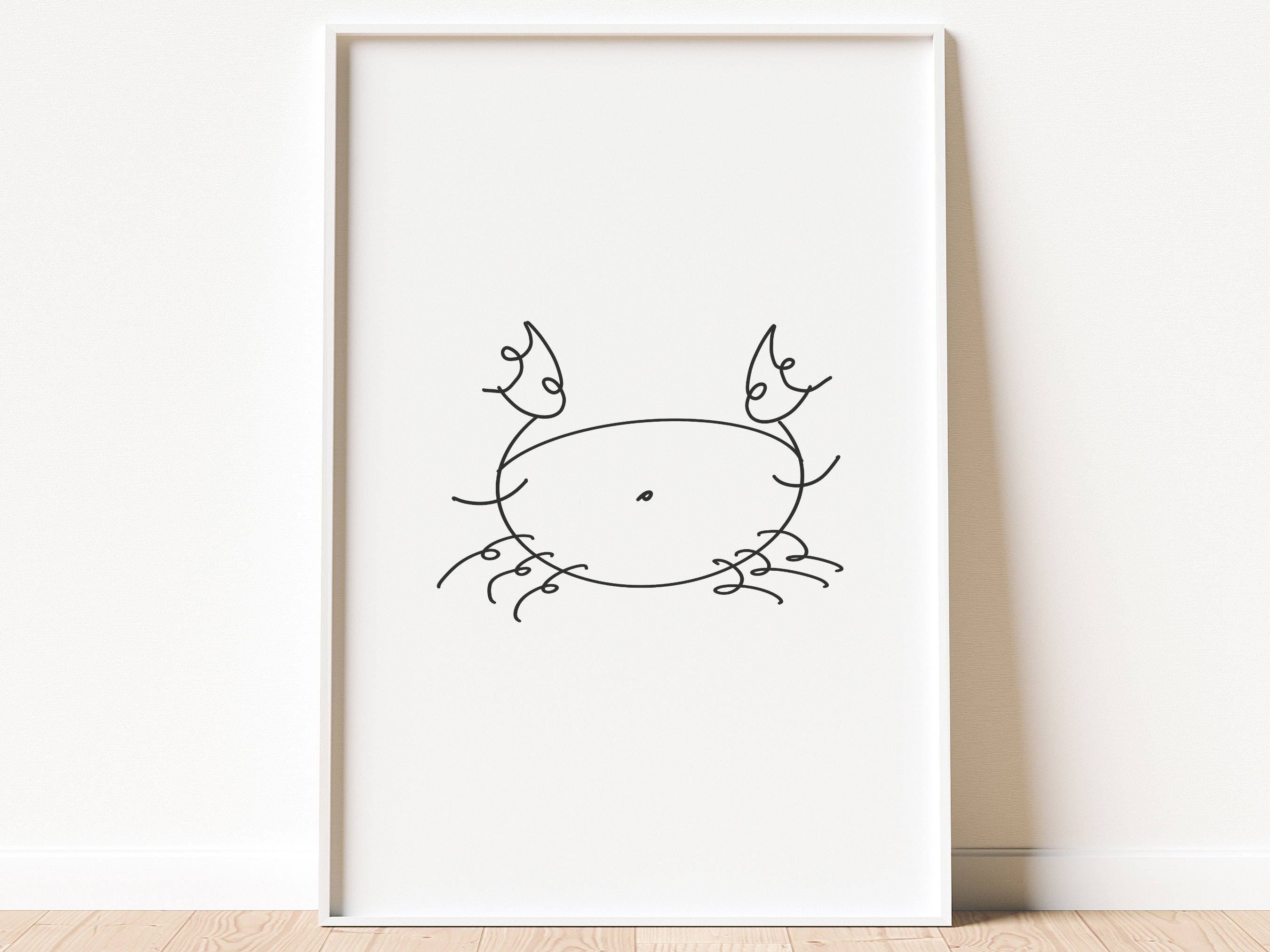 Line Drawn Crab Printable Art Nursery Wall Art Crab Sea - Etsy