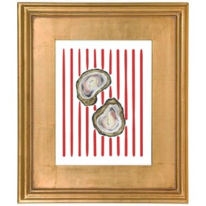 Red Stripes and Oyster Shells Printable Art ~ Coastal Wall Art ~ Oyster ...