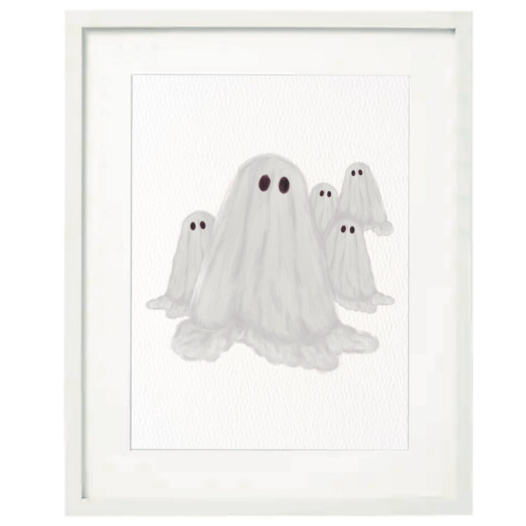 Halloween Gray Ghost Group Printable Art ~ Wall Art ~ Grey Ghost ...