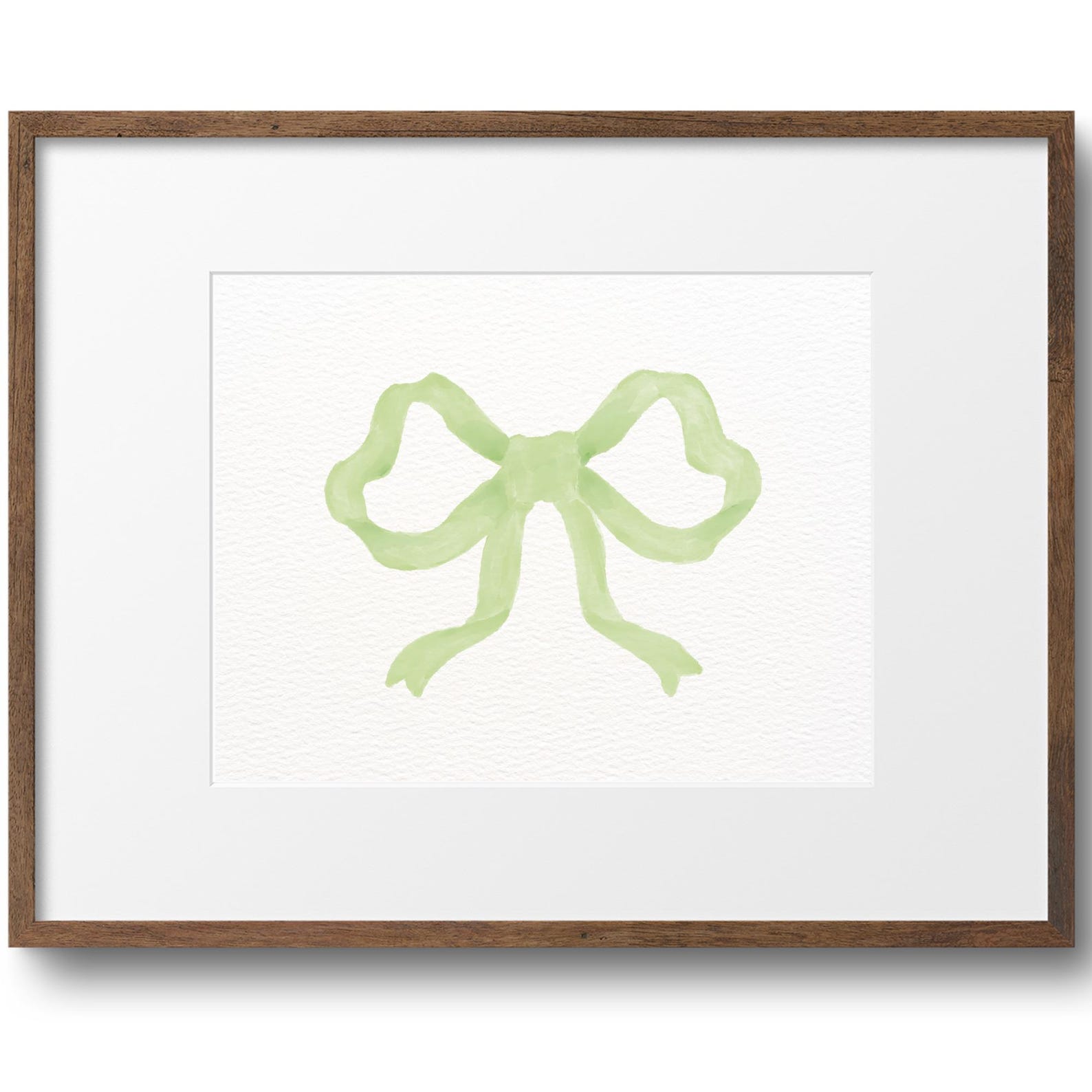 Light Green Ribbon Bow Art Print: Chinoiserie Grandmillennial (digital ...