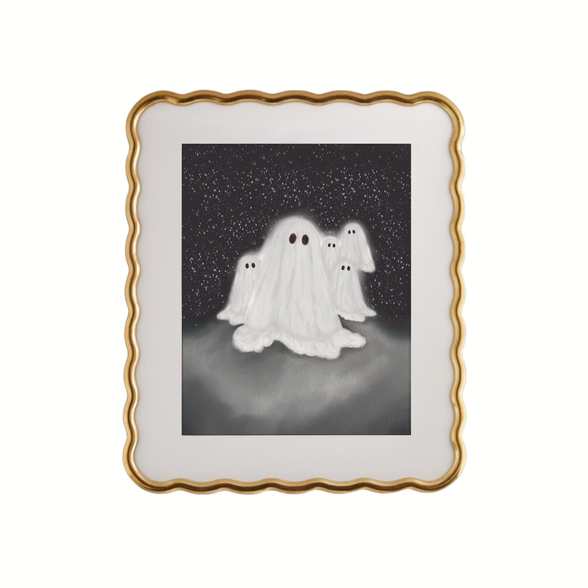 Halloween Gray Ghost Clouds Printable Art Wall Art Grey Ghost Posters ...