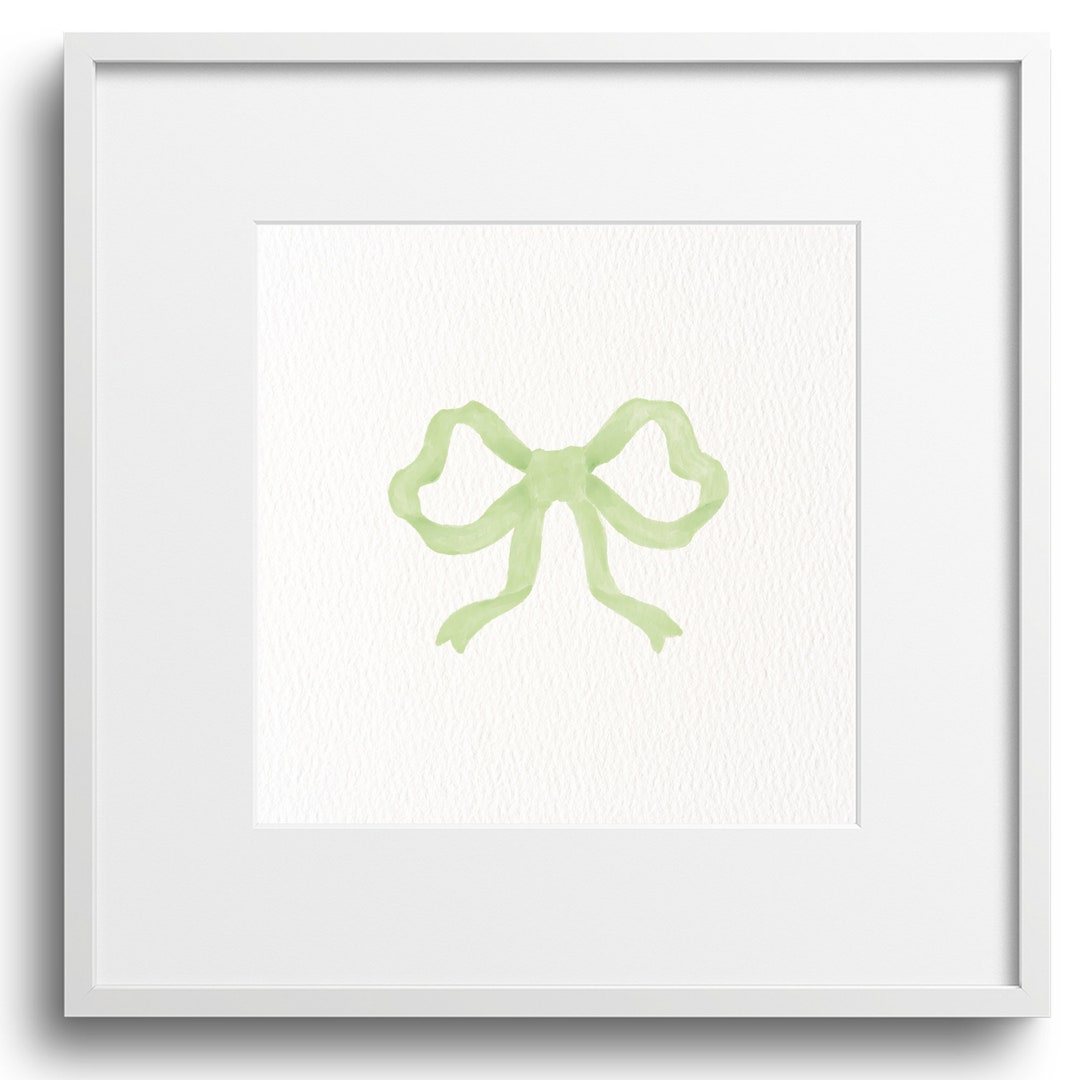 Light Green Ribbon Bow Printable Art ~ Square Wall Art ~ Light Green ...