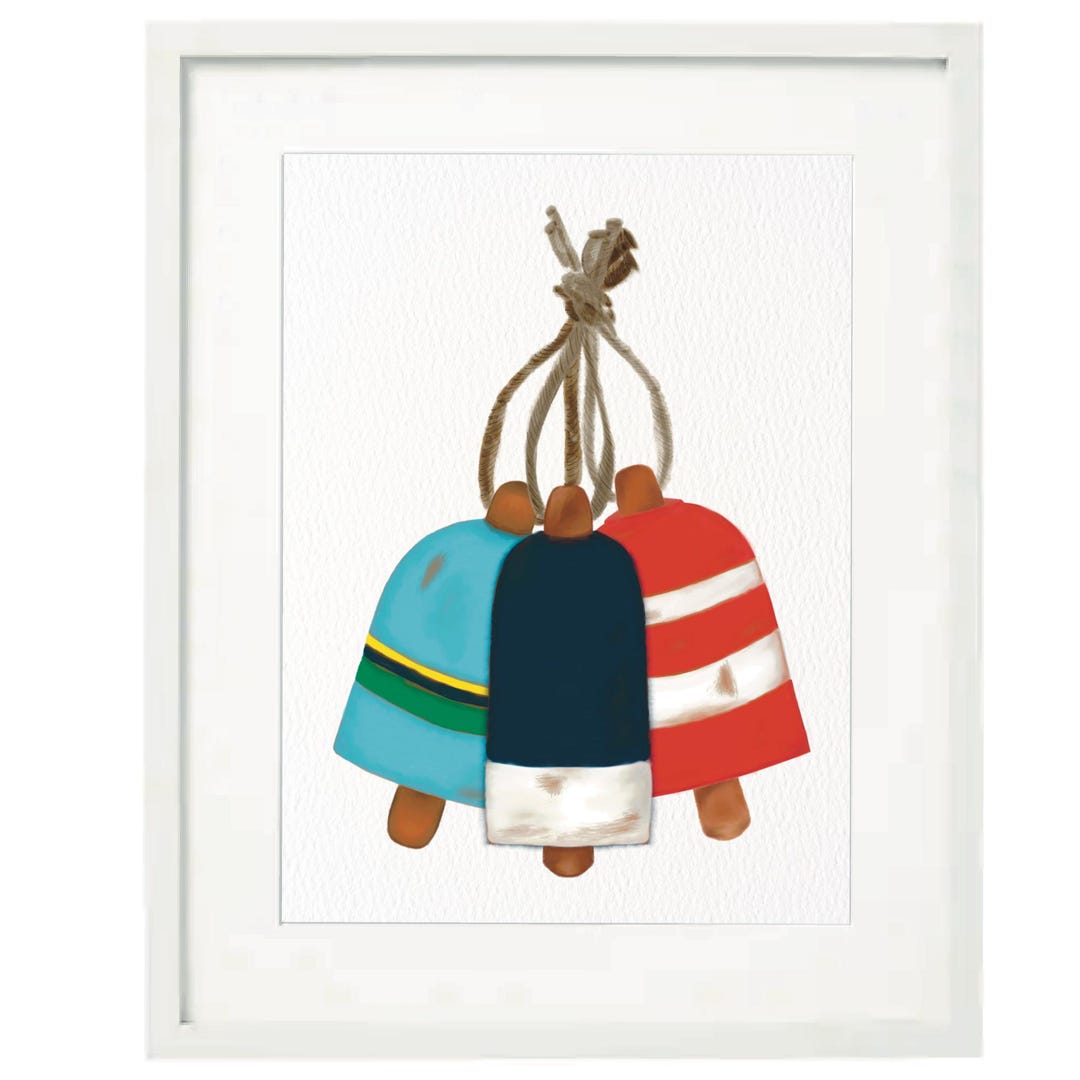 Red Blue Green Yellow White Buoy Printable Art ~ Wall Art ~ Blue Boat ...