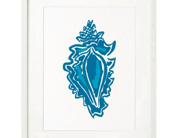 Green Seashell Printable Art Wall Art Green Shell Posters Printable ...