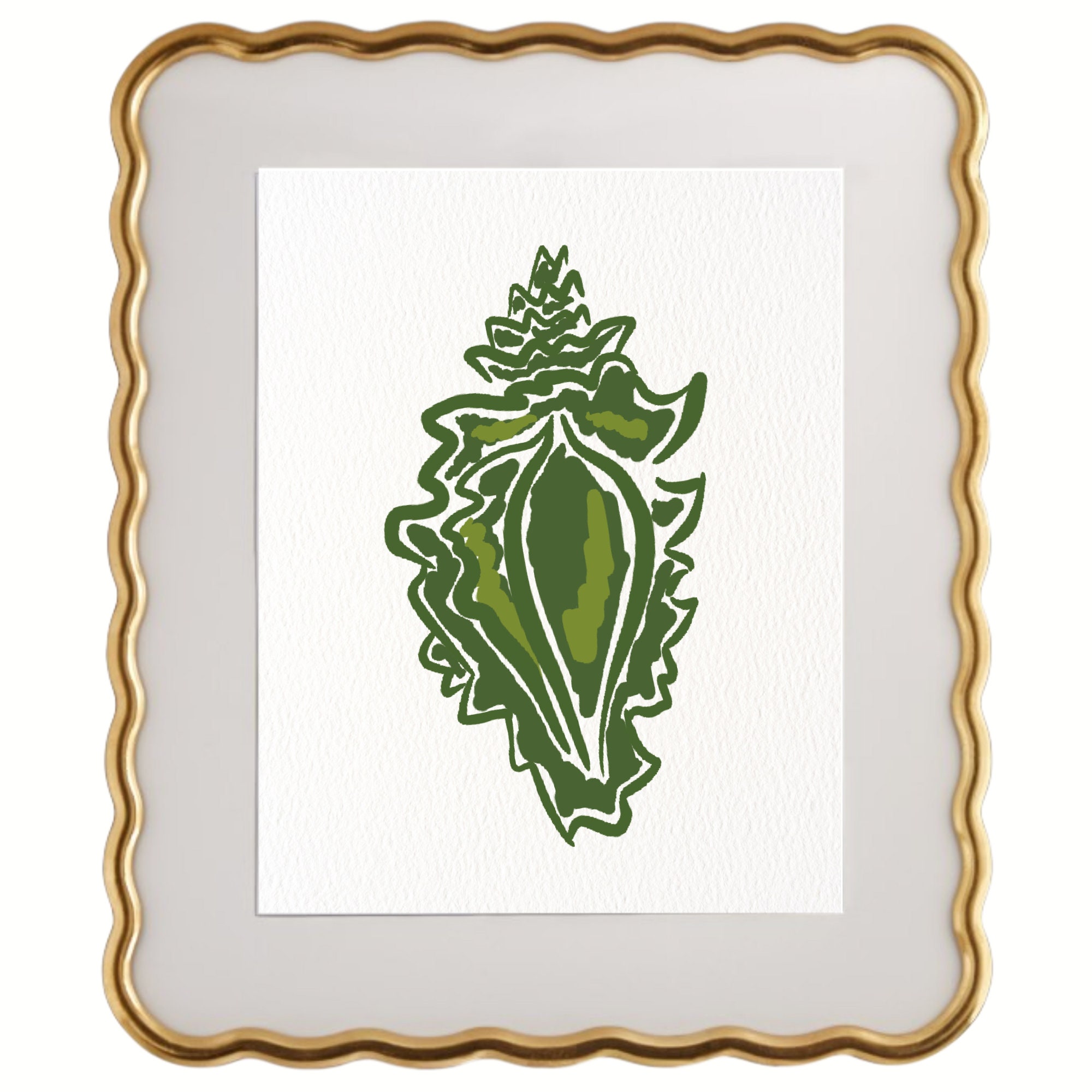 Green Seashell Printable Art Wall Art Green Shell Posters Printable ...