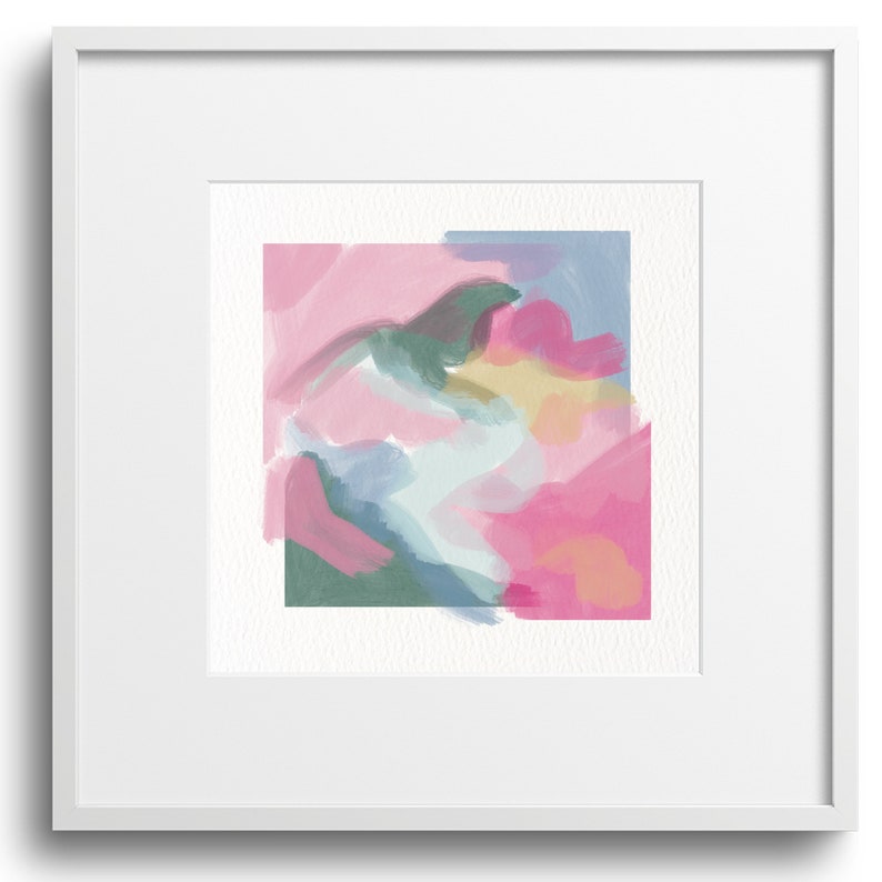 12x12 Abstract Set of Three Printable Art Square Wall Art Pink Posters ...