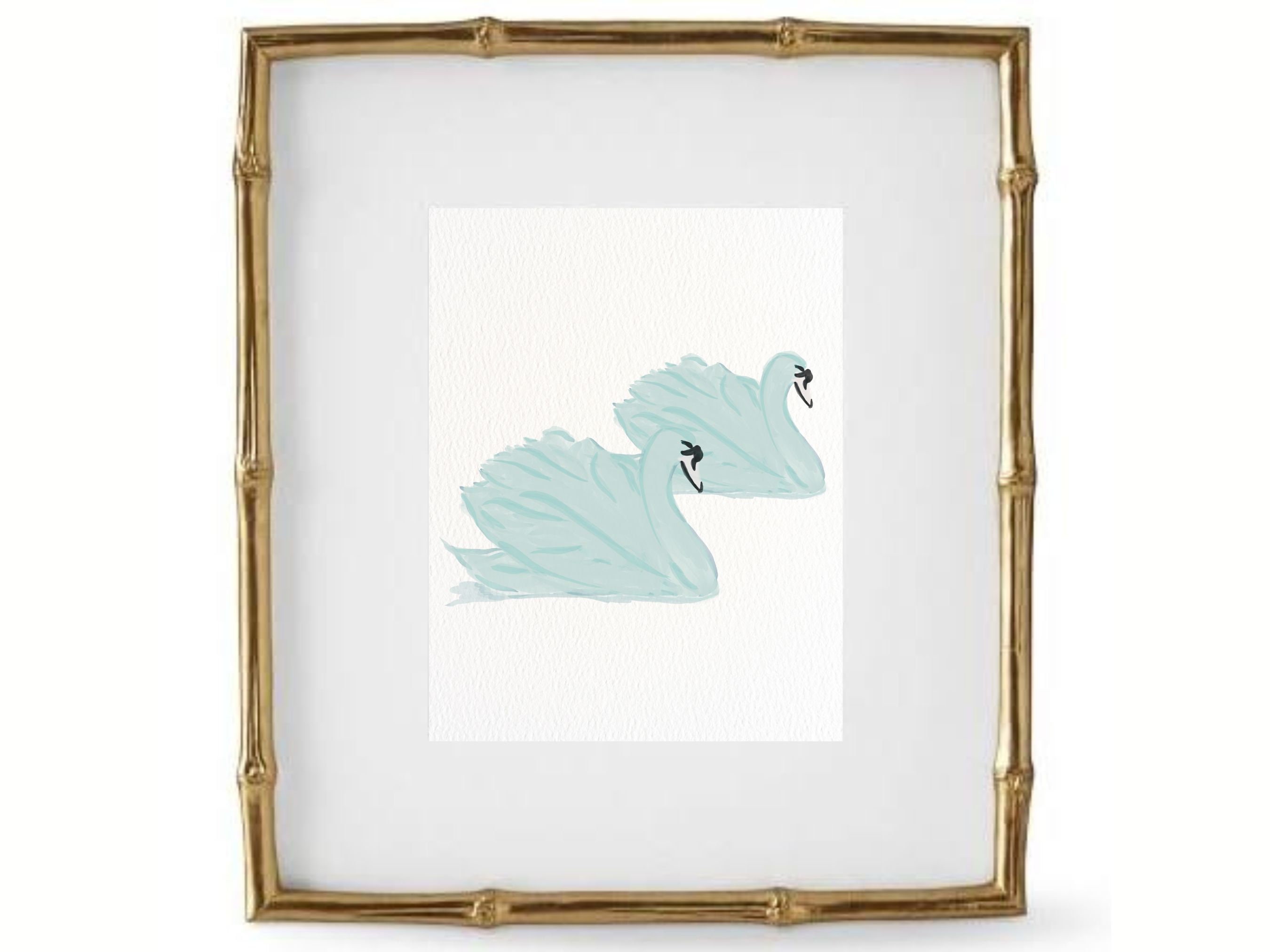 Watercolor Light Blue Swans Printable Art ~ Wall Art ~ Watercolor Light ...