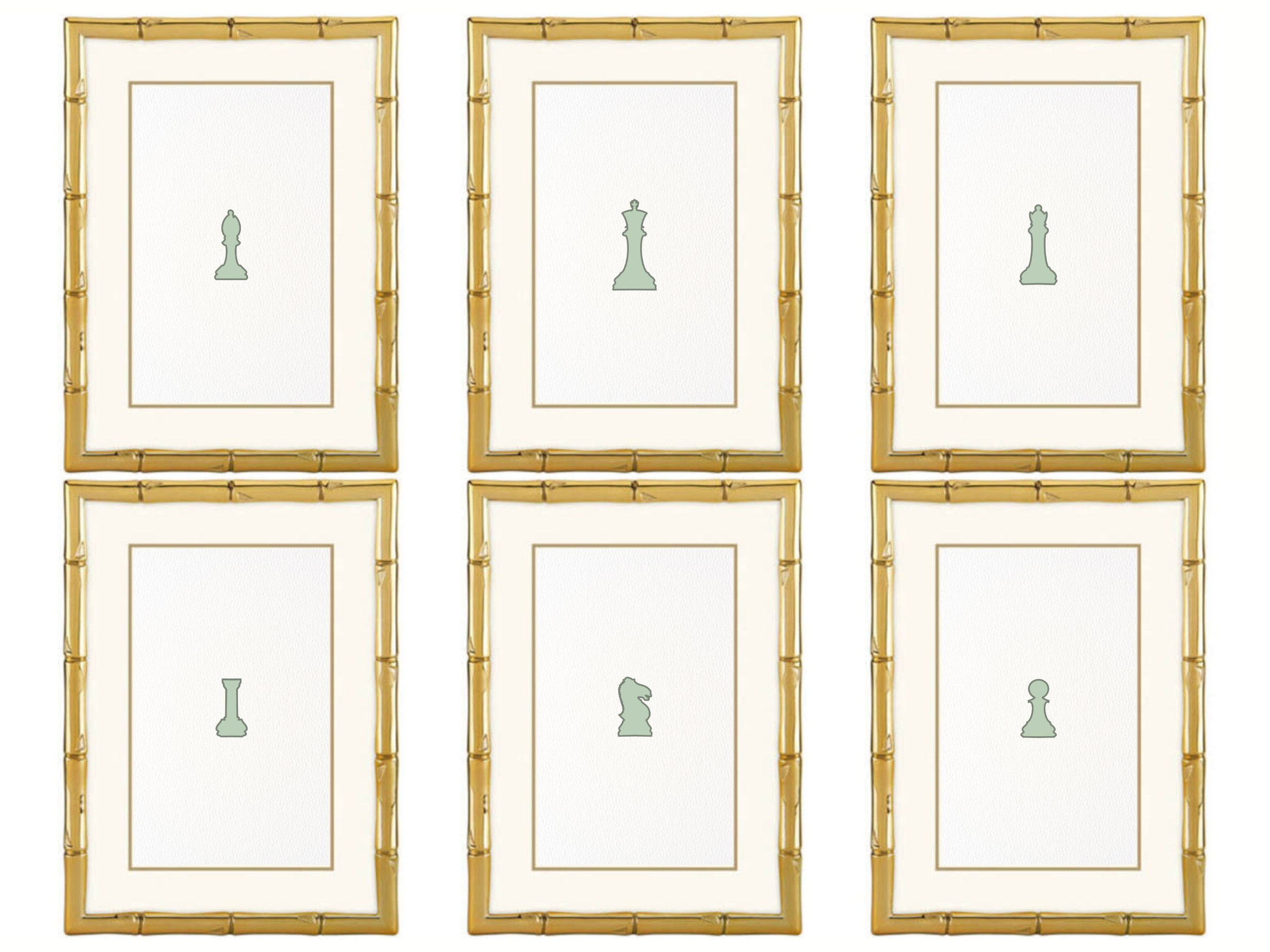 Set of 6 Green Chess Pieces Printable Art ~ Wall Art ~ Green Chess ...