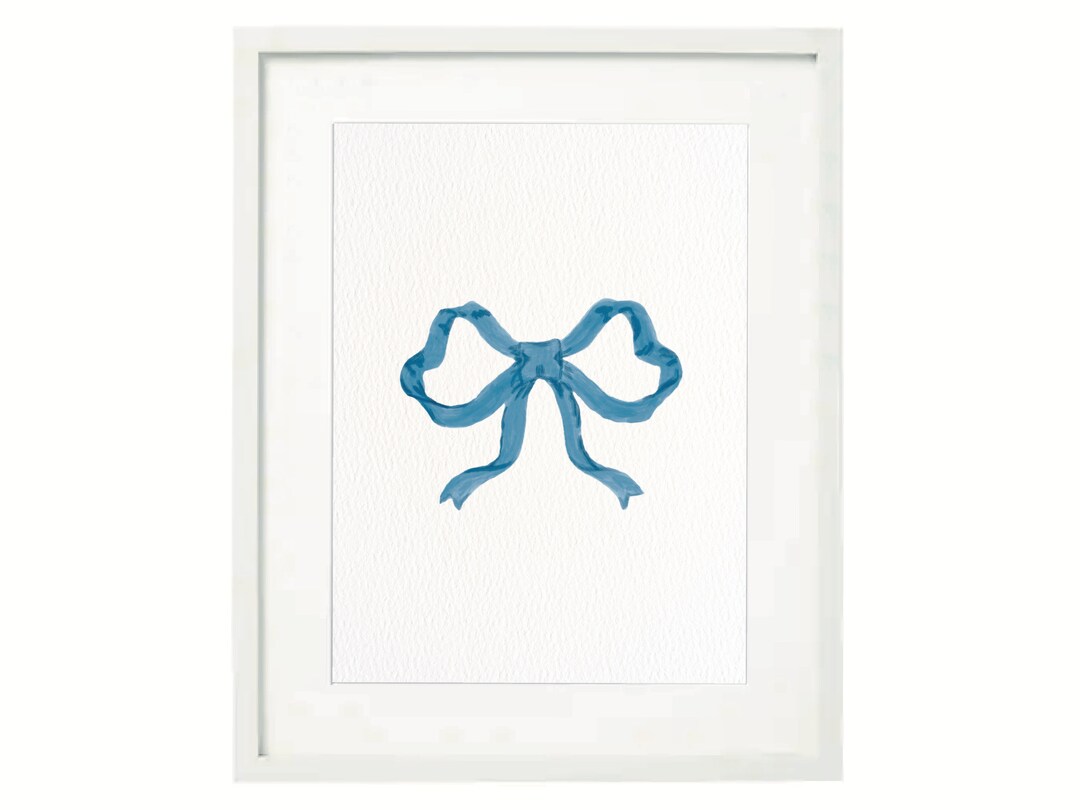 Blue Ribbon Bow Printable Art ~ Nursery Wall Art ~ Blue Bow Posters ...