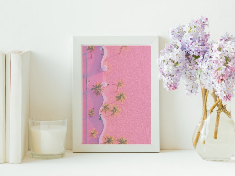 Miami Beach Boardwalk Pink Printable Art Wall Art Miami Beach South ...