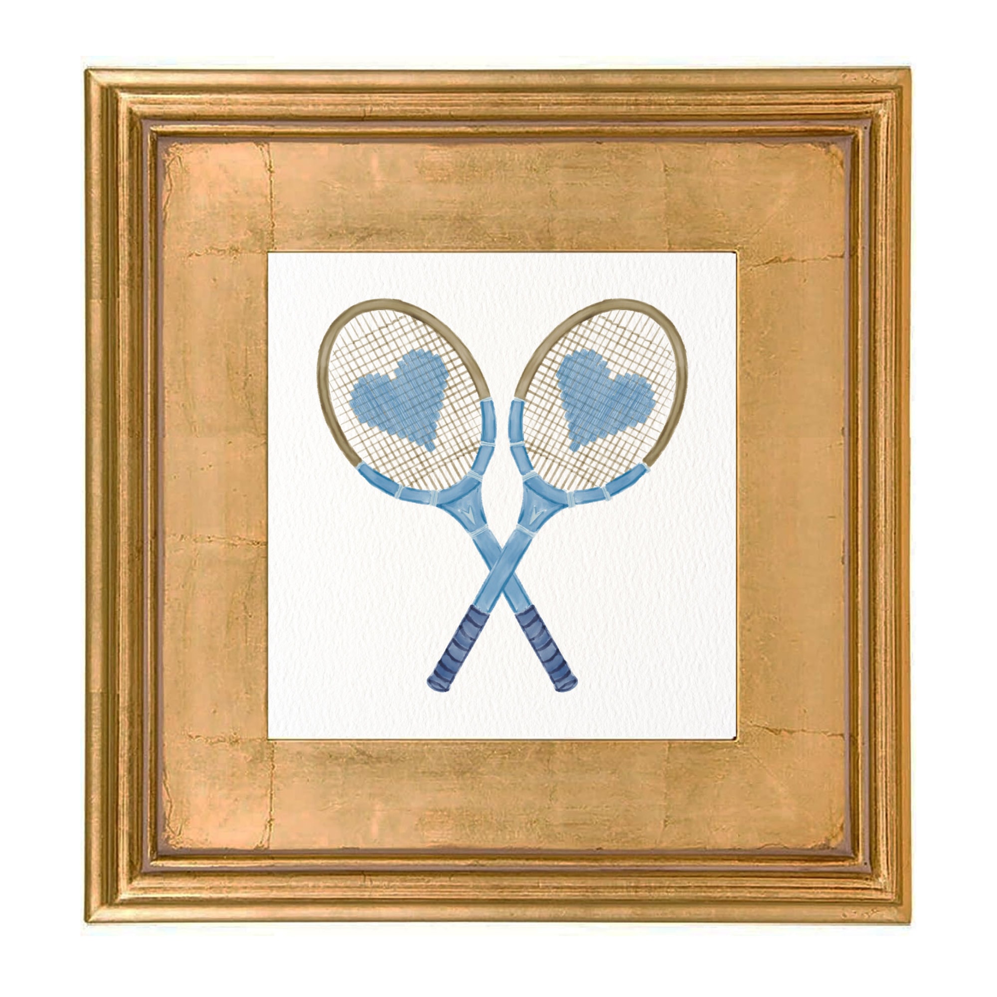 Printable Tennis Rackets With Blue Hearts Wall Art - Etsy